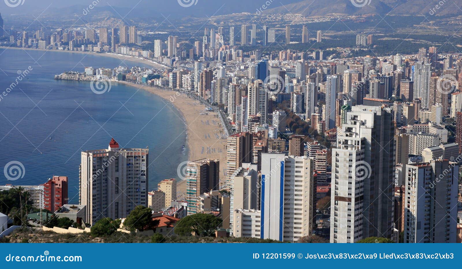 Benidorm bay stock image. Image of fortress, gorge, landscape - 12201599