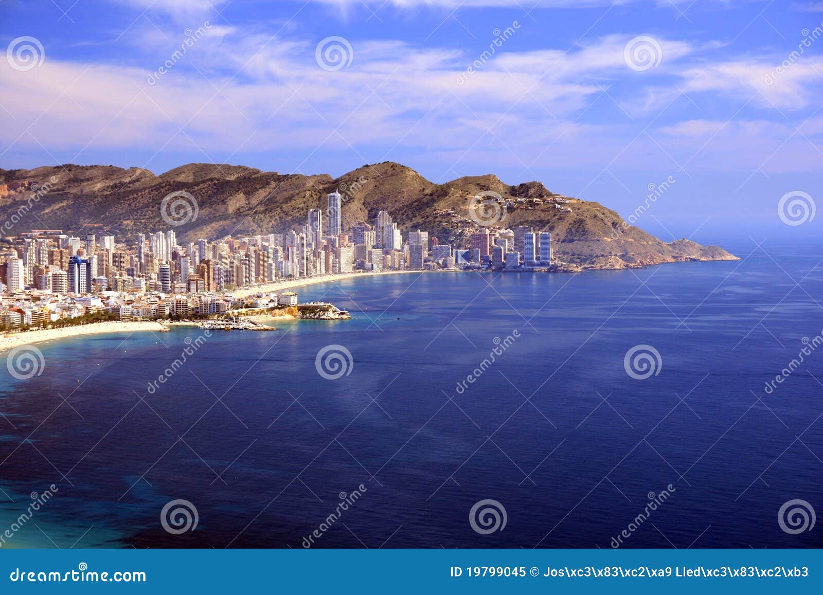 Benidorm Bay stock image. Image of port, house, island - 19799045