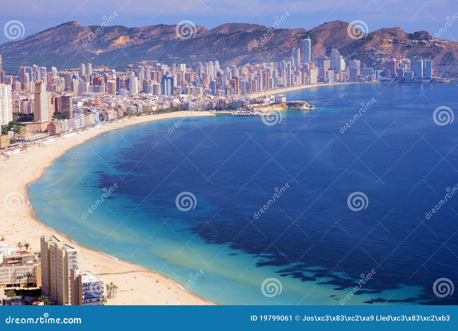 Benidorm Bay stock image. Image of lighthouse, chalet - 19799061