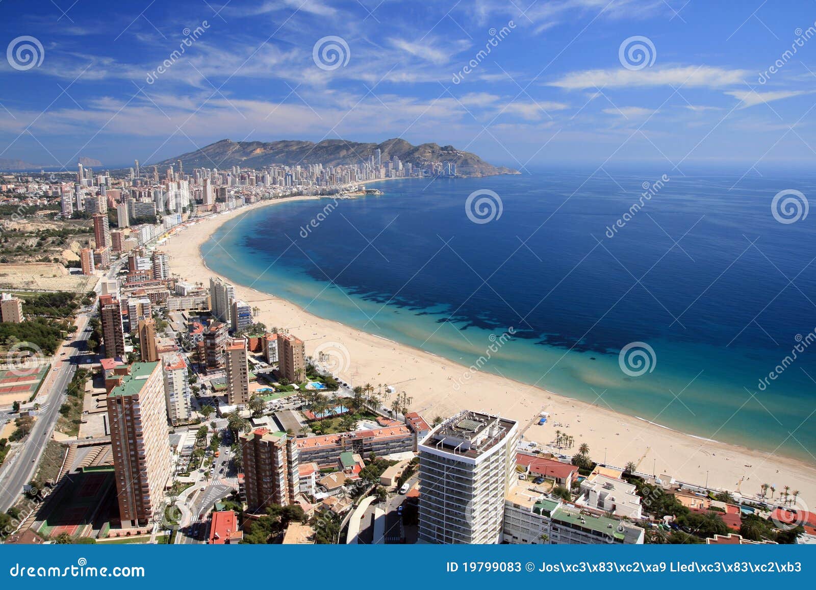 Benidorm Bay stock image. Image of landscape, apartment - 19799083