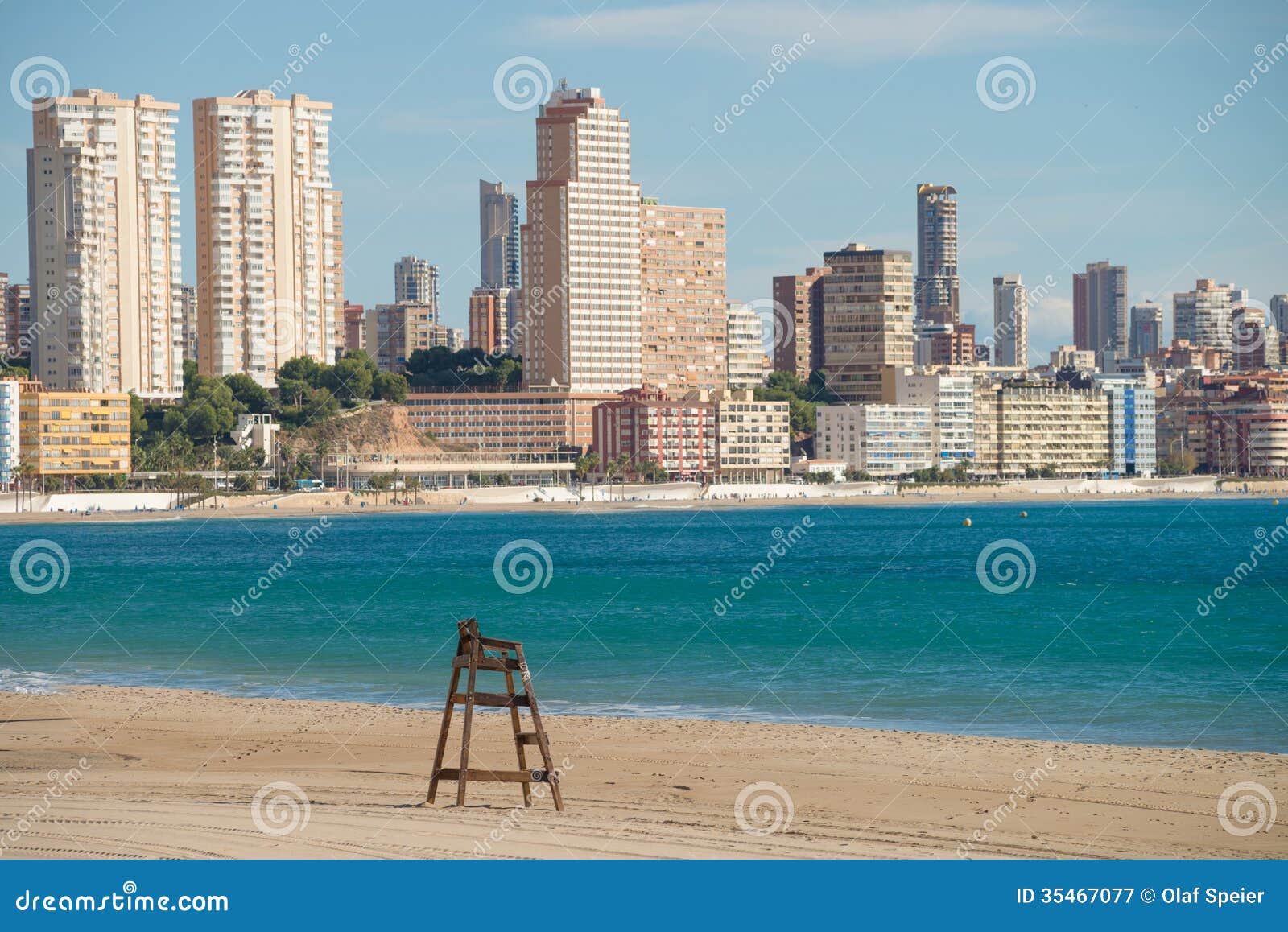 Benidorm beach stock image. Image of sunny, spain, hotels - 35467077