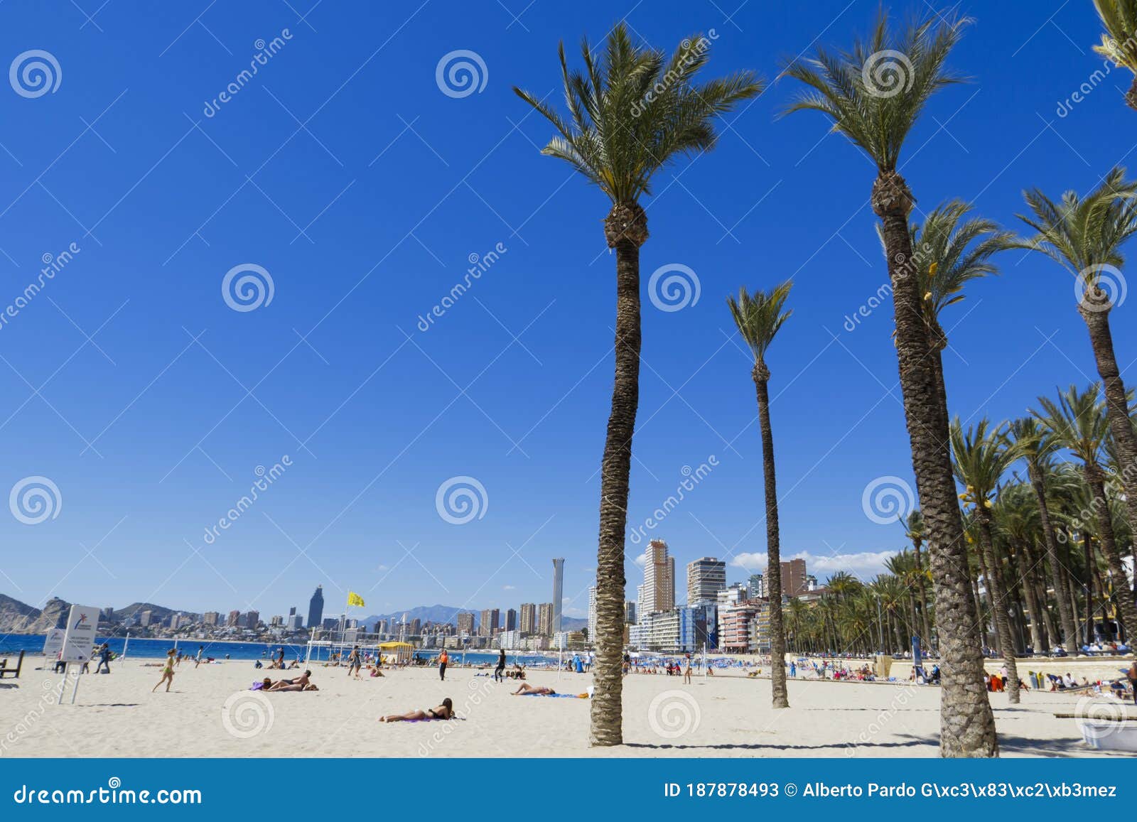 Benidorm Beach in Holiday Season Editorial Stock Photo - Image of ...