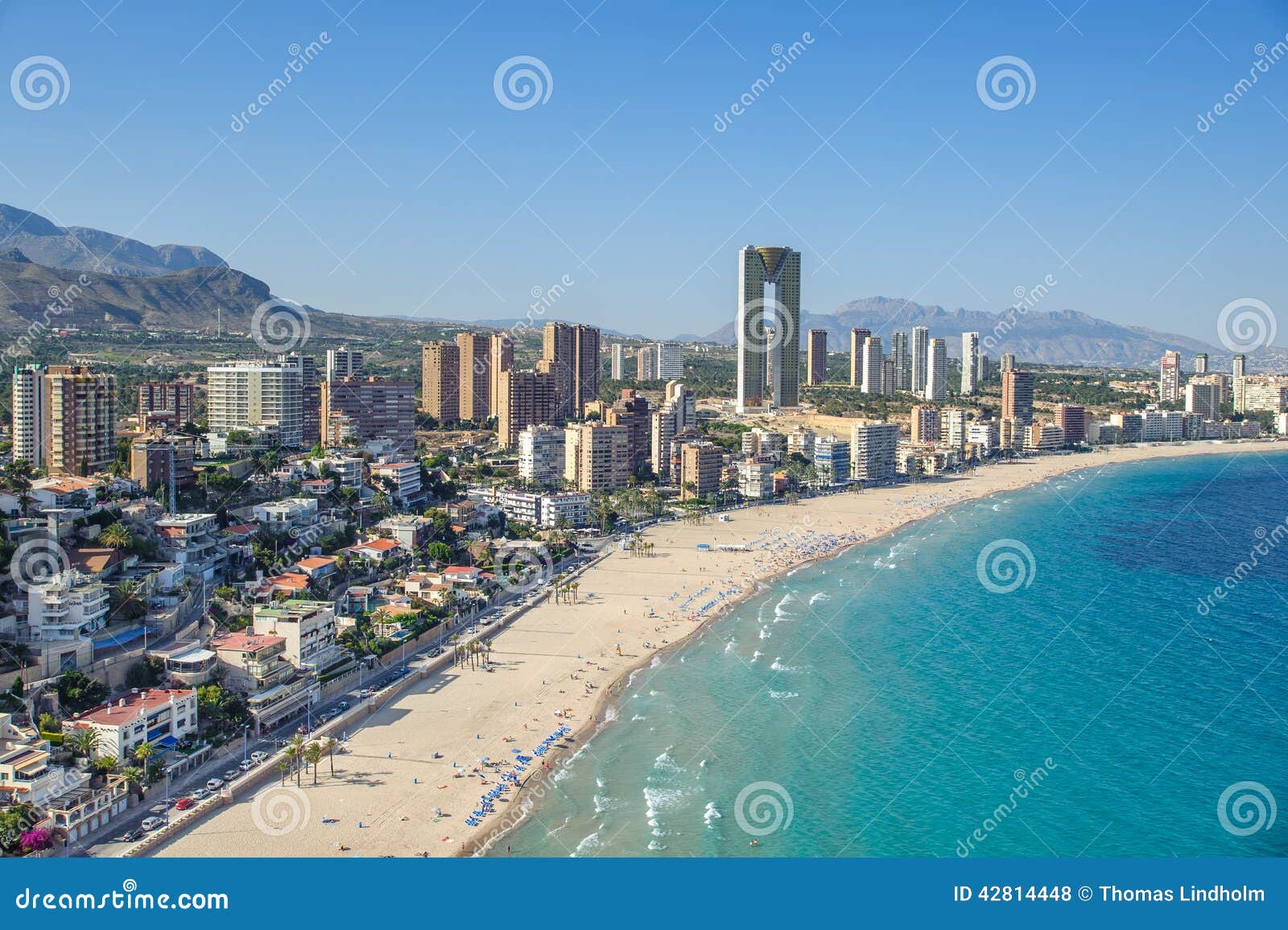 Benidorm stock photo. Image of shore, fullmoon, hotels - 42814448
