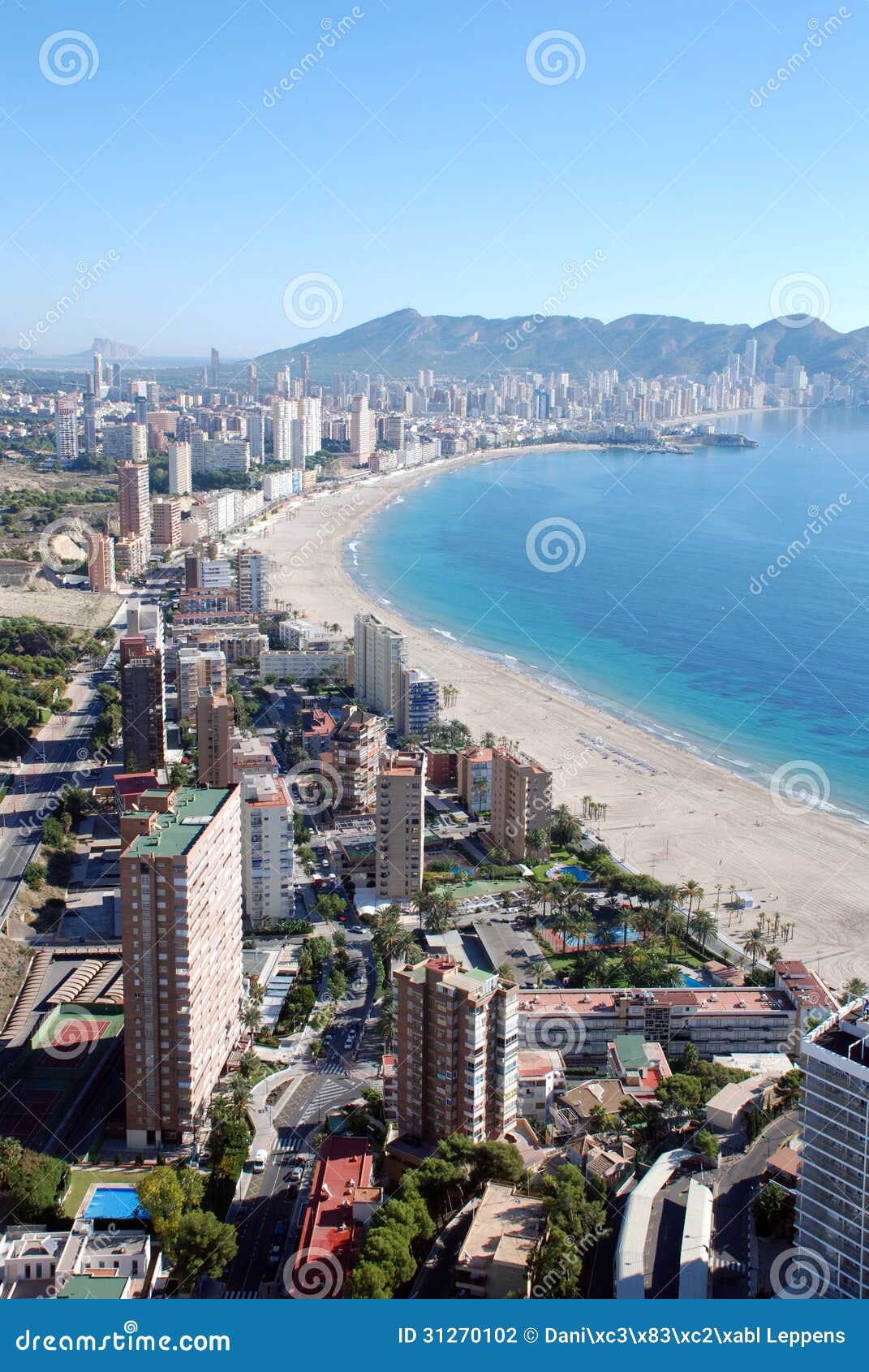 Benidorm stock photo. Image of landscape, spain, coast - 31270102