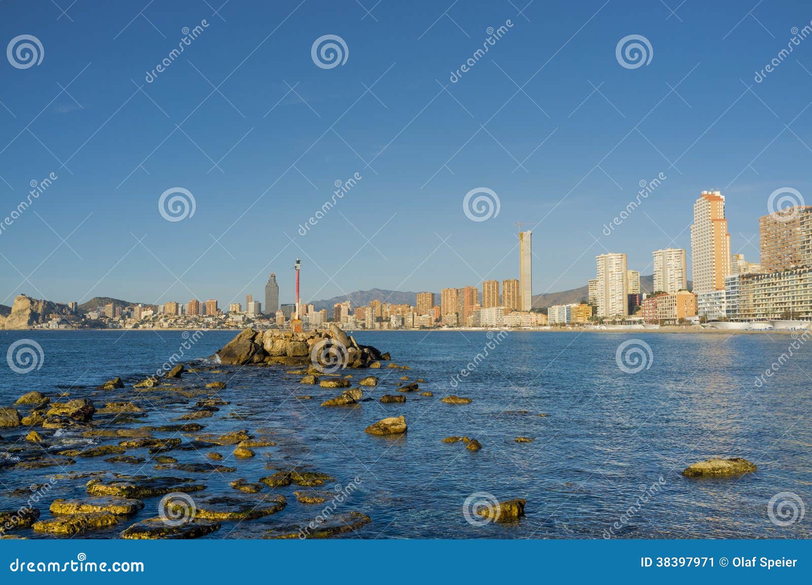 Benidorm city stock image. Image of spain, sunny, skyscrapers - 38397971