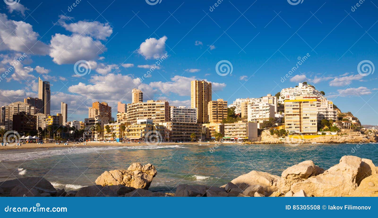 Benidorm panoramic view stock photo. Image of benidorm - 85305508
