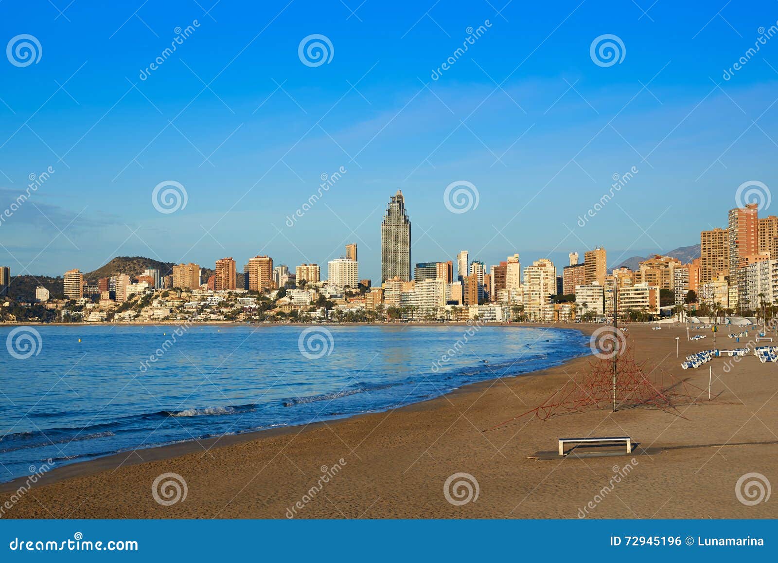 Benidorm Poniente Beach in Alicante Spain Editorial Photo - Image of ...