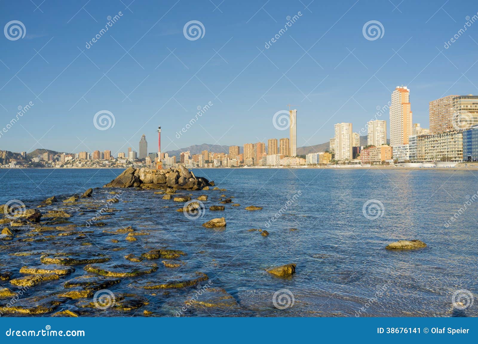 Benidorm skyline stock image. Image of blanca, beach - 38676141