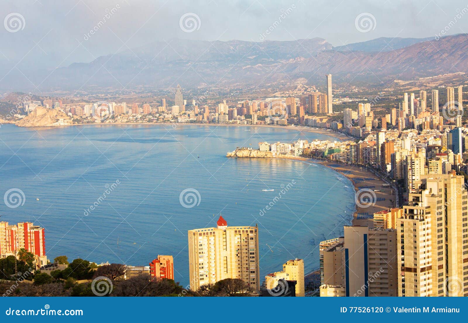 Benidorm skyline , Spain stock photo. Image of levante - 77526120