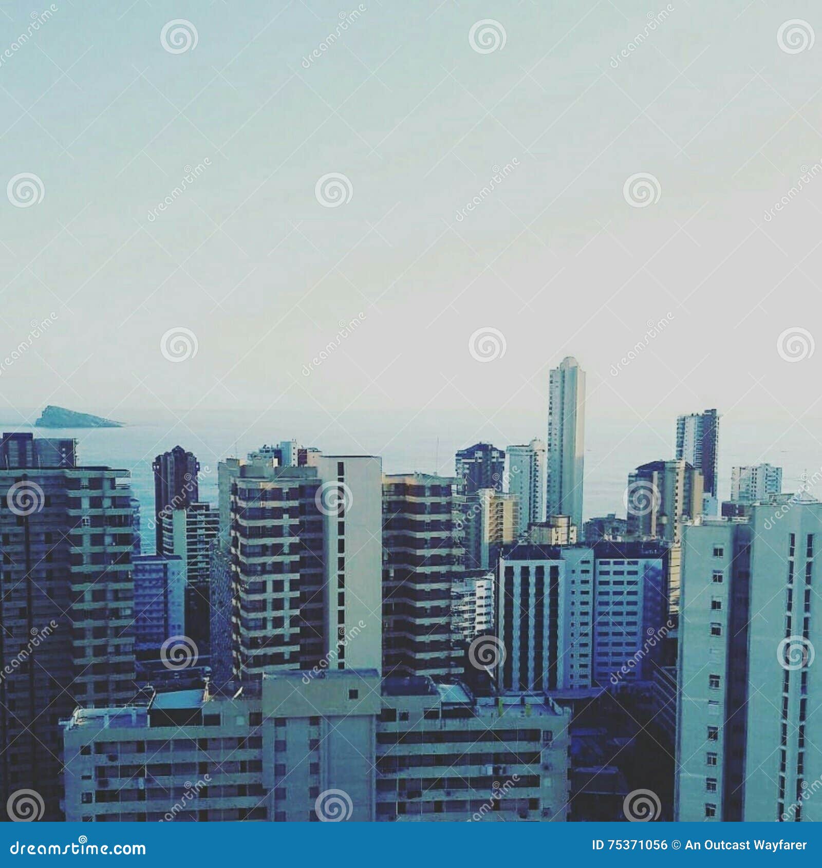 The Benidorm Skyline stock photo. Image of skyline, spain - 75371056