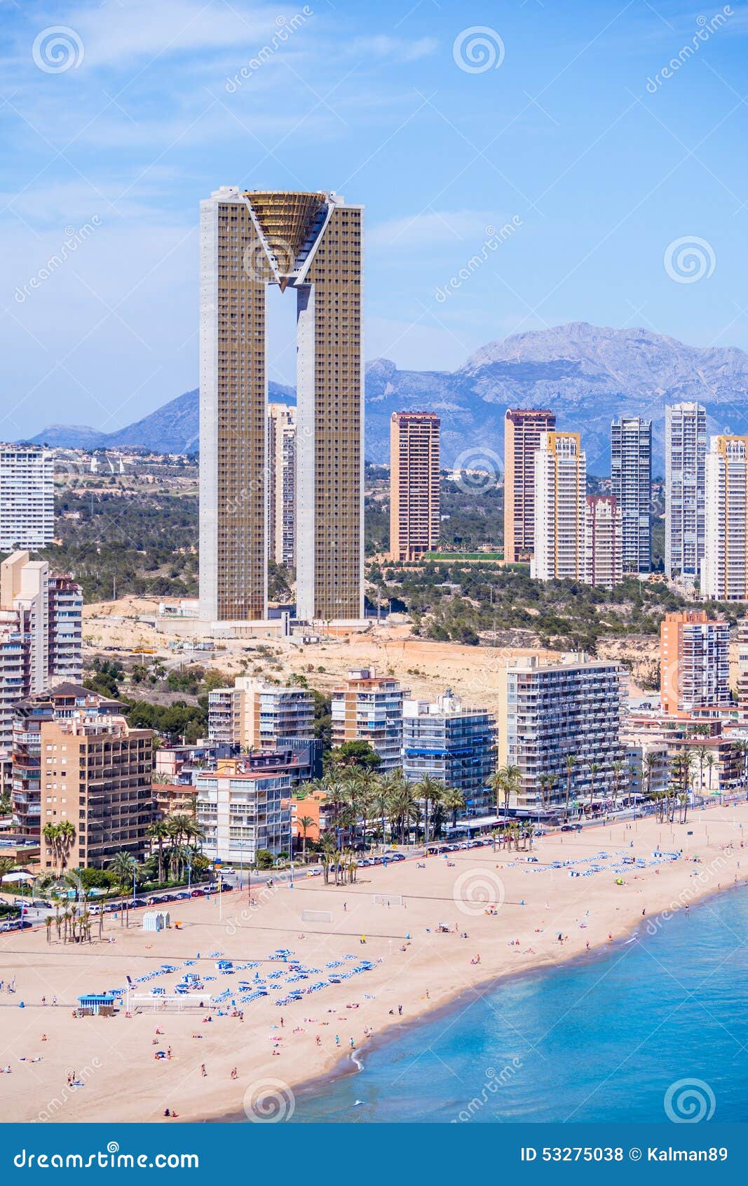 Benidorm skyscraper stock photo. Image of tourism, characteristic ...