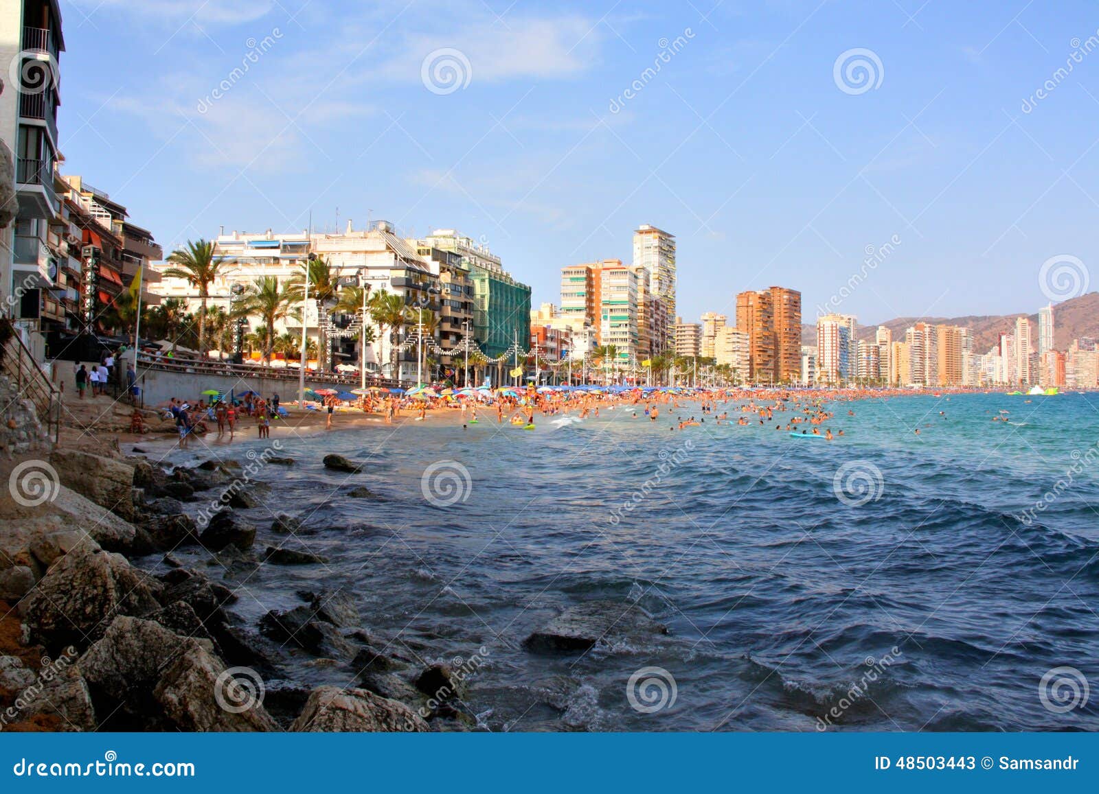 Benidorm, Spain stock image. Image of seaside, view, landscape - 48503443