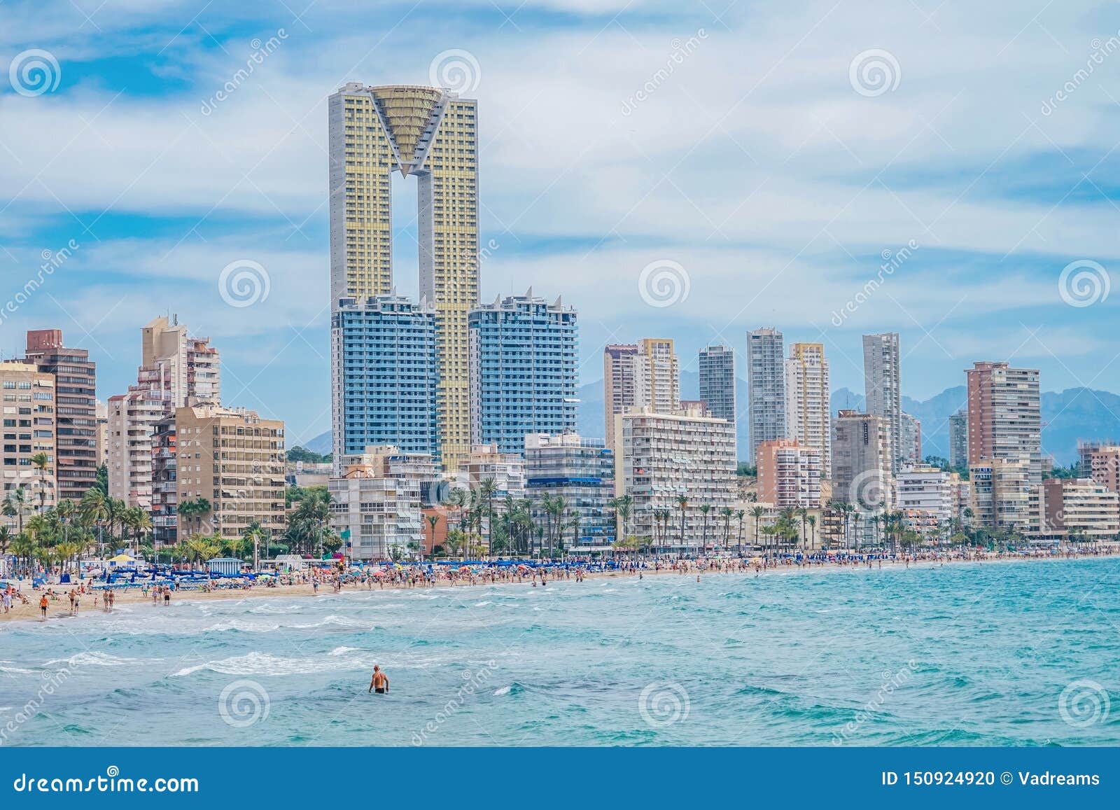 Benidorm, Spain - 16 June, 2019: Panoramic View on Poniente Beach of ...