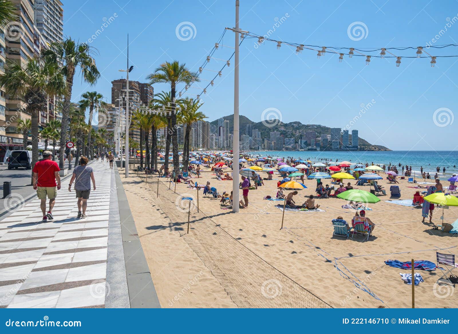 People Sunbathing on a Beach in Benidorm, Spain Editorial Image - Image ...