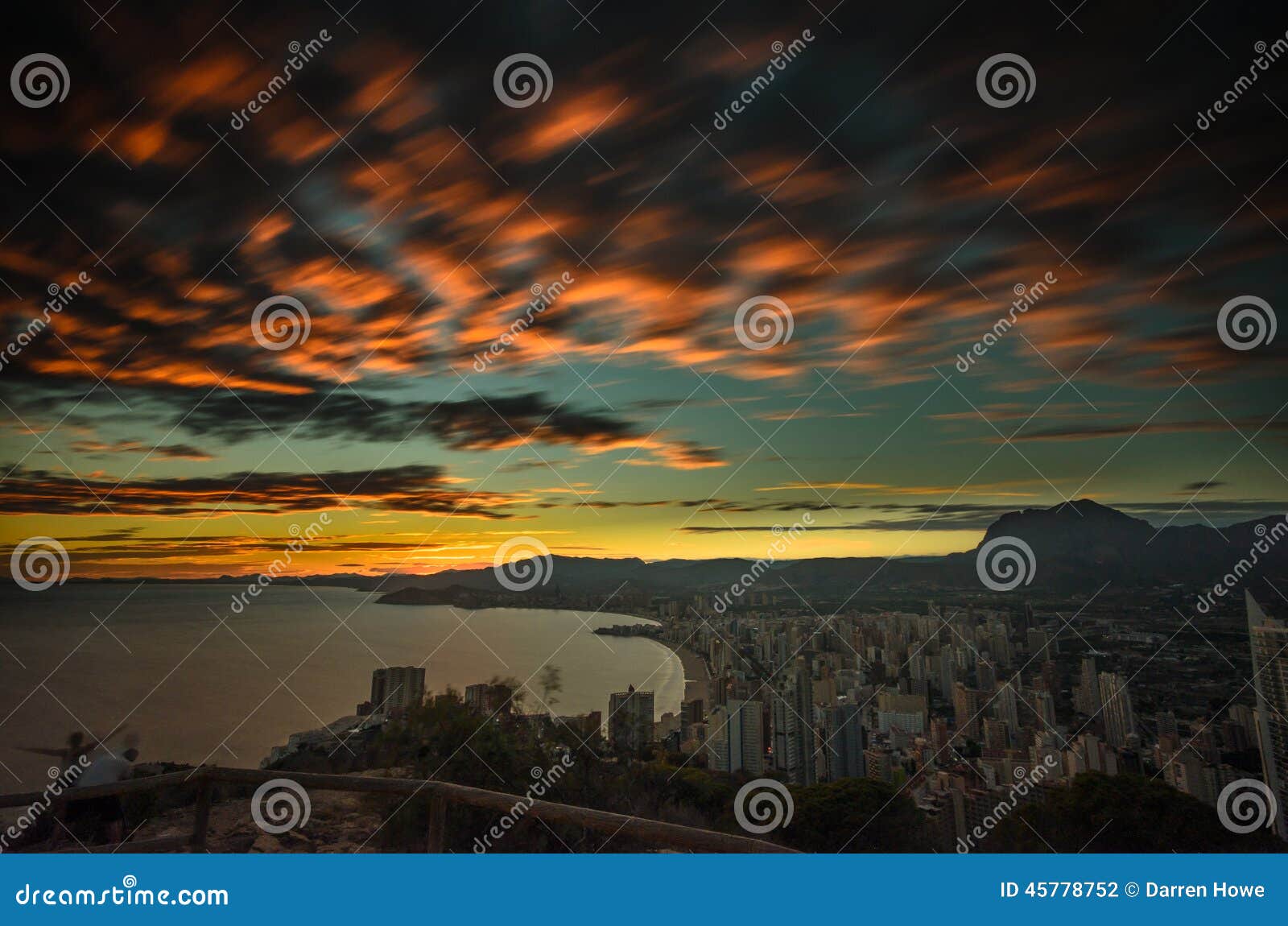 Benidorm Sunset stock photo. Image of october, alicante - 45778752