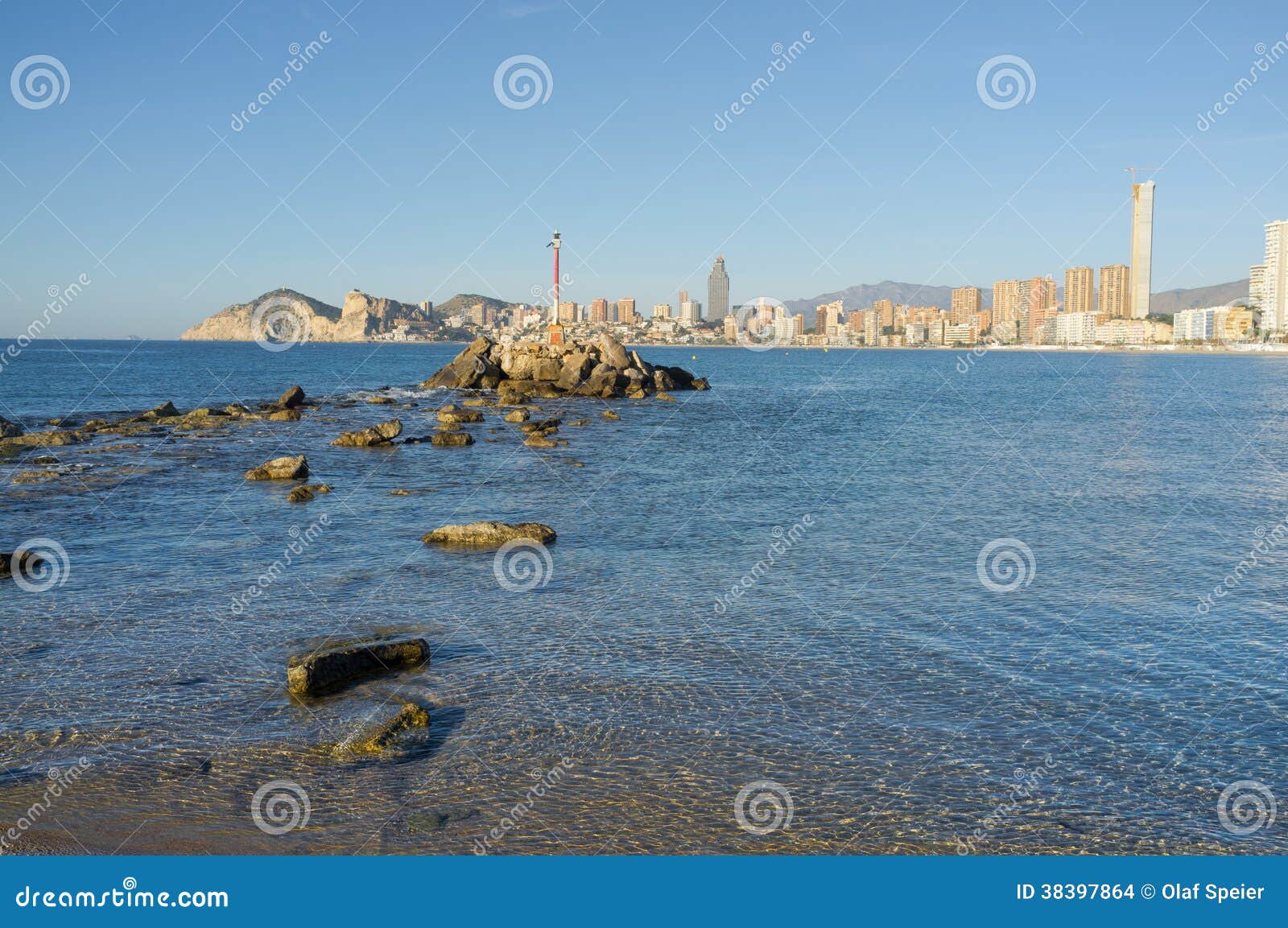 Benidorm town stock photo. Image of hotels, coastal, touristic - 38397864