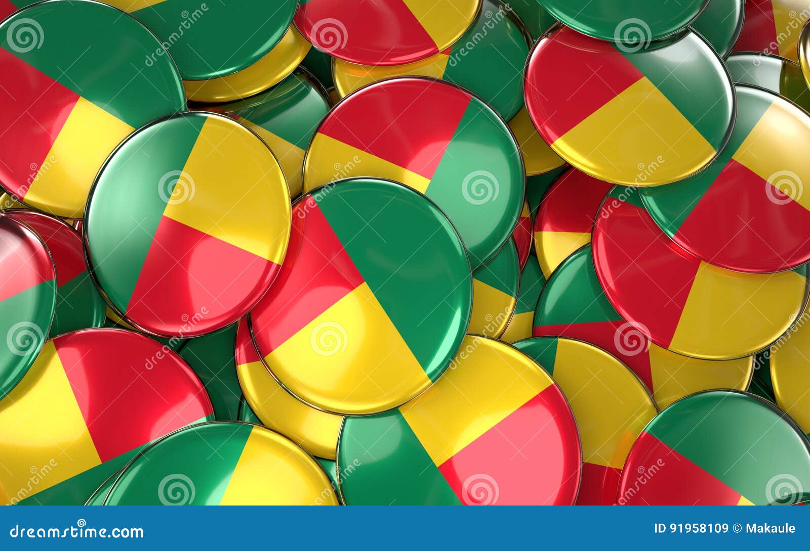 Beninese Flag Waving In The Wind. Close Up Of Benin Banner Blowing ...