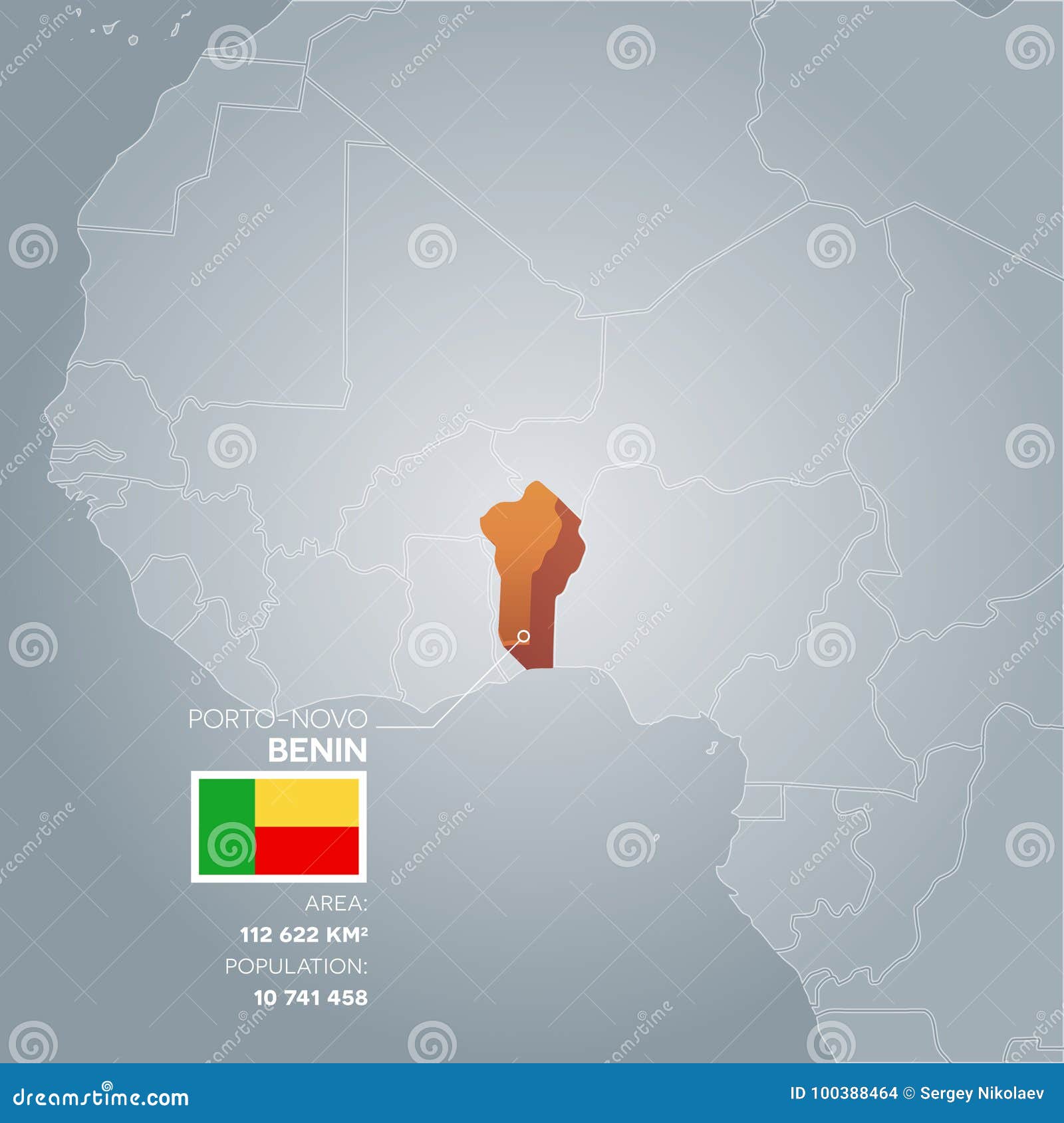 Benin information map. stock vector. Illustration of guide - 100388464