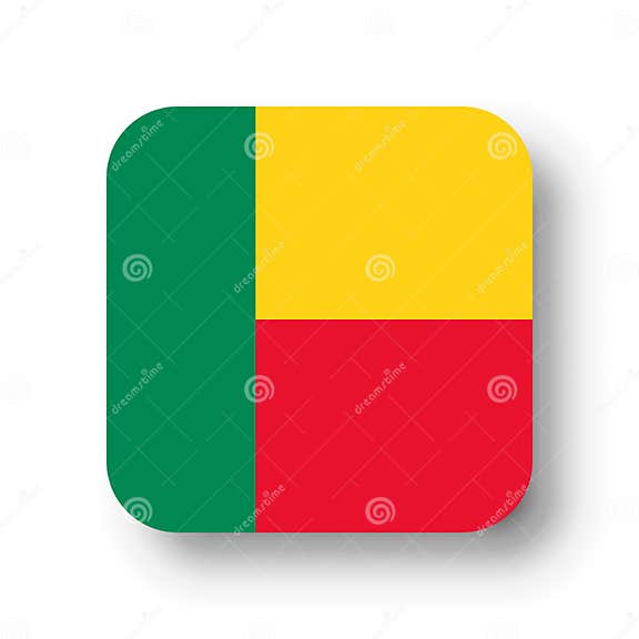 Rounded Square Vector Flag of Benin Stock Vector - Illustration of state, beninois: 261085116