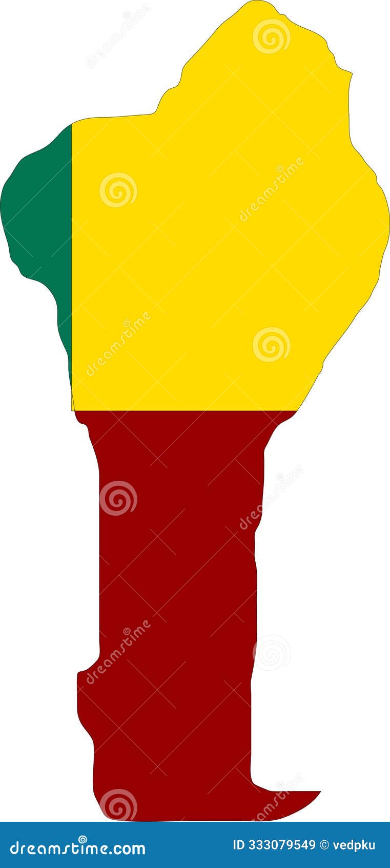 Benin Flag in Map, Benin Map with Flag, Country Map, Benin with Flag ...