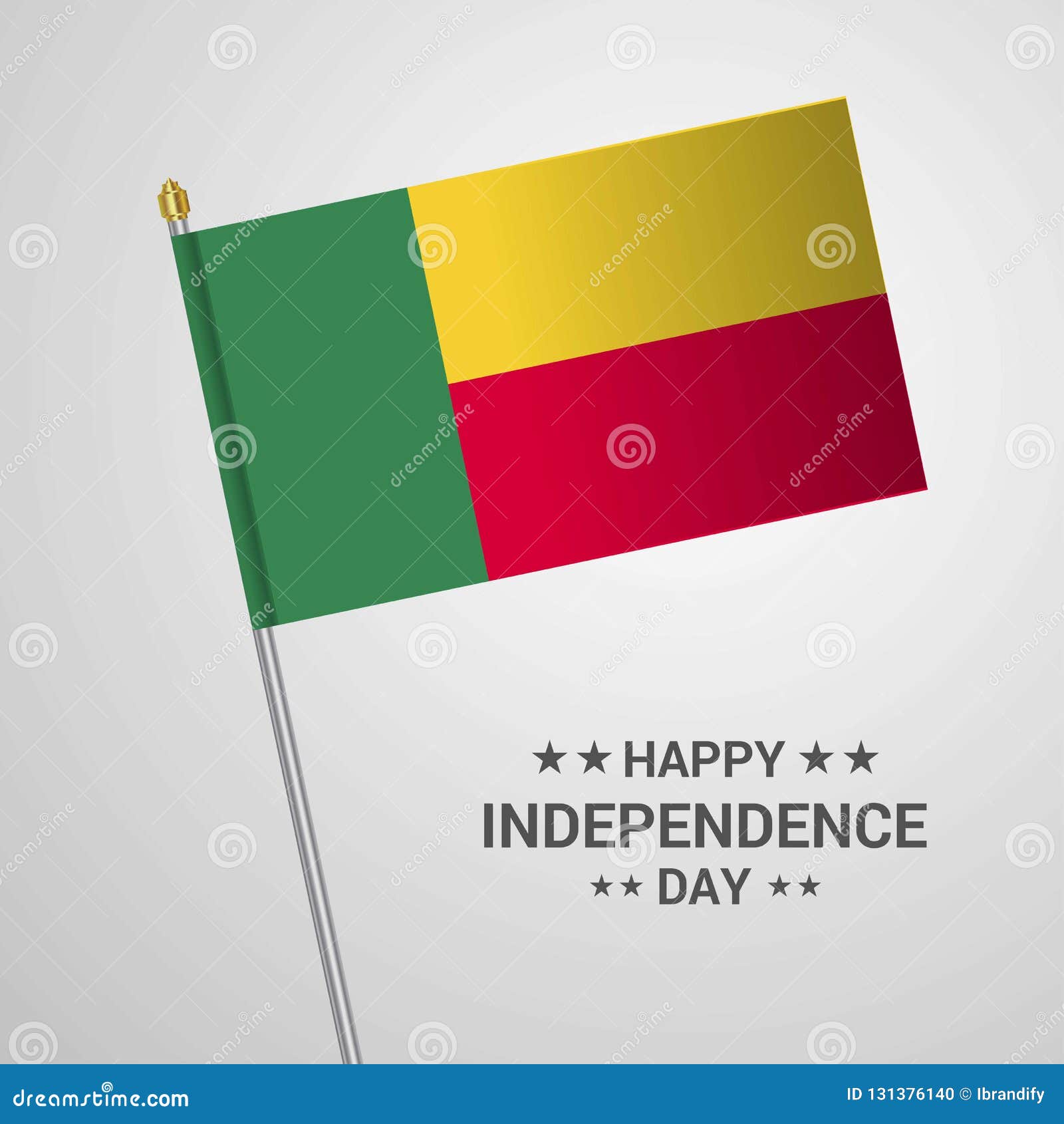 Benin Independence Day Typographic Design with Flag Vector Stock Vector ...