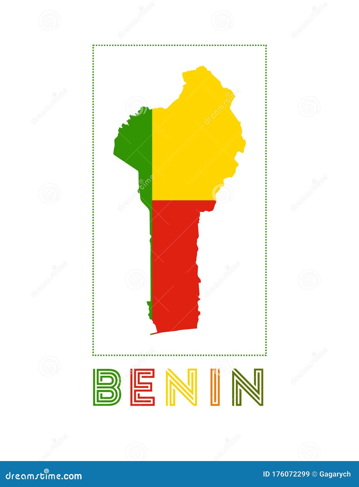 Benin Logo. Map of Benin with Country Name and. Stock Vector ...