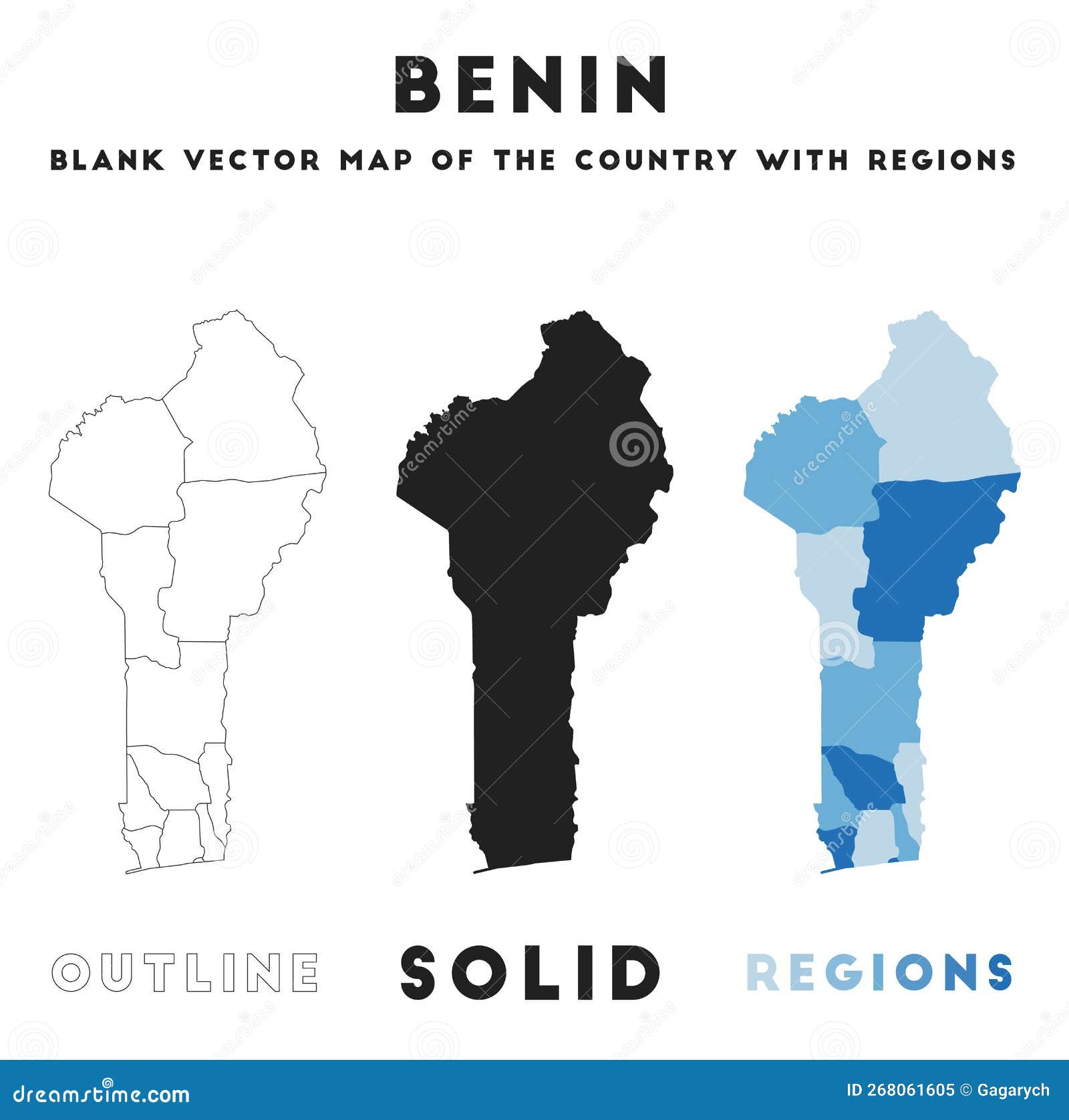 Benin map. stock vector. Illustration of africa, border - 268061605