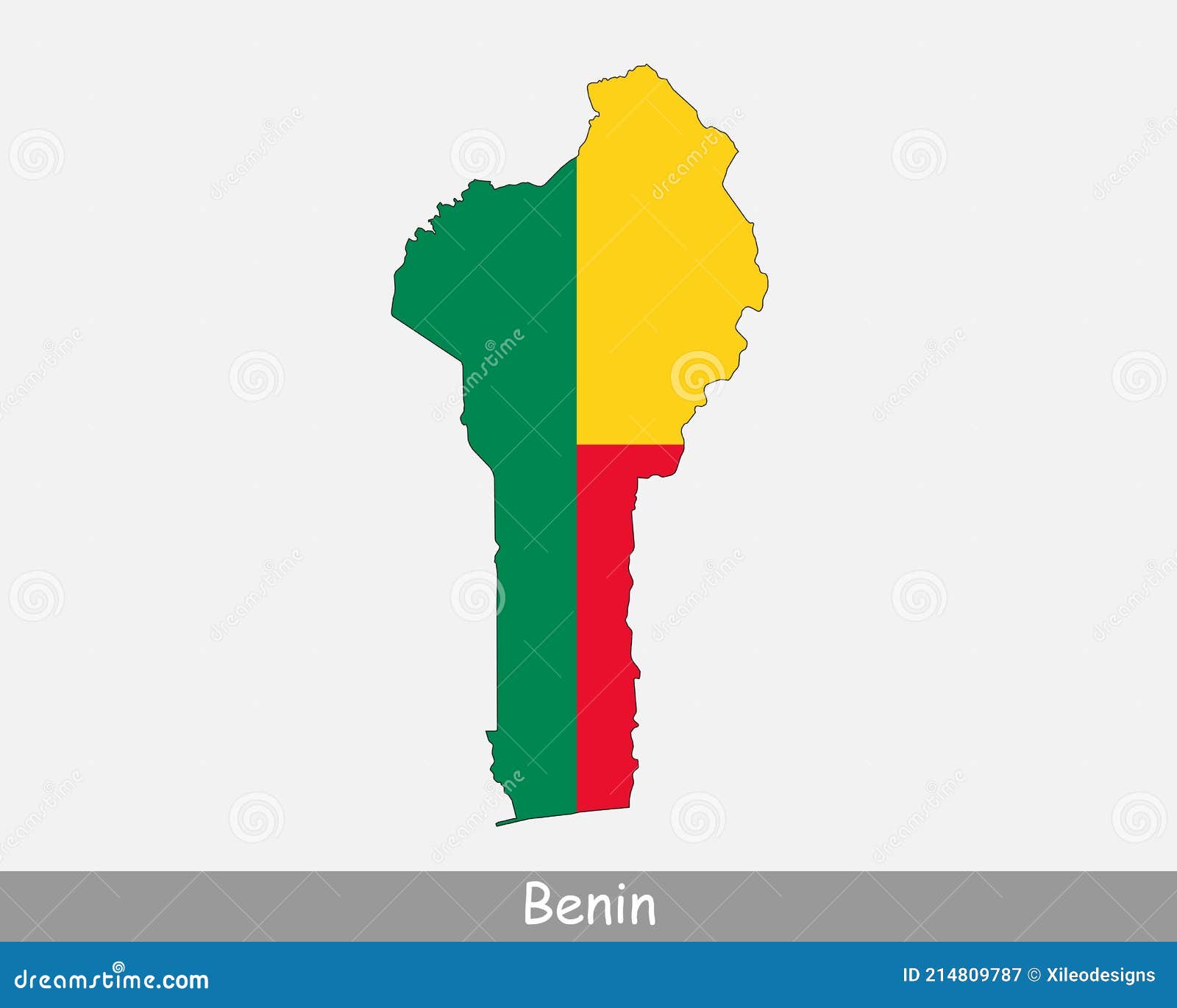 Benin Map Flag. Map of Benin with the Beninese National Flag Isolated ...