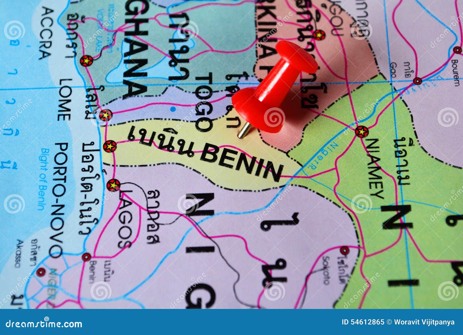 Benin map stock image. Image of africa, global, benin - 54612865