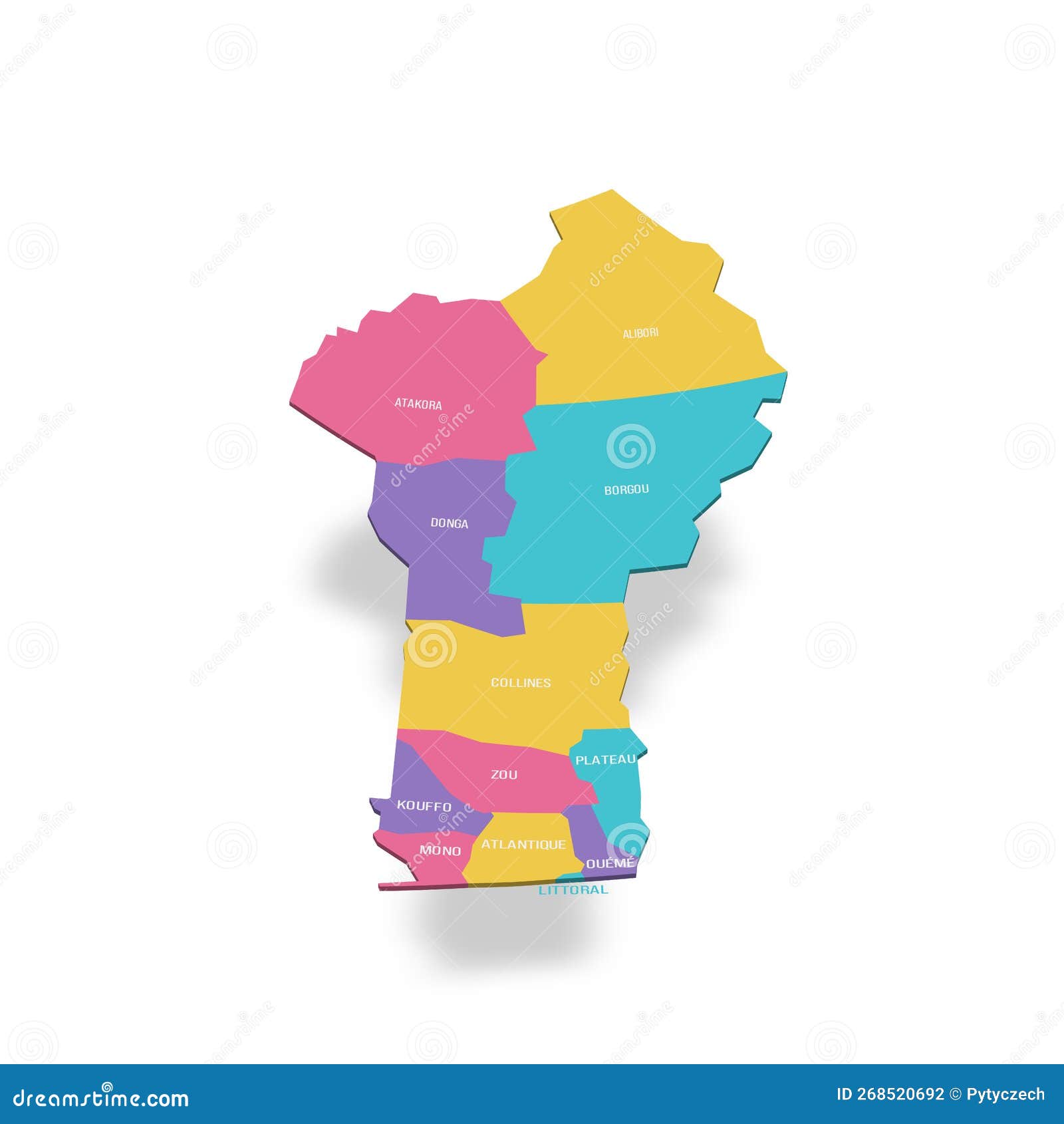 Benin Political Map of Administrative Divisions Stock Vector ... Benin Political Map of Administrative Divisions Stock Vector ...