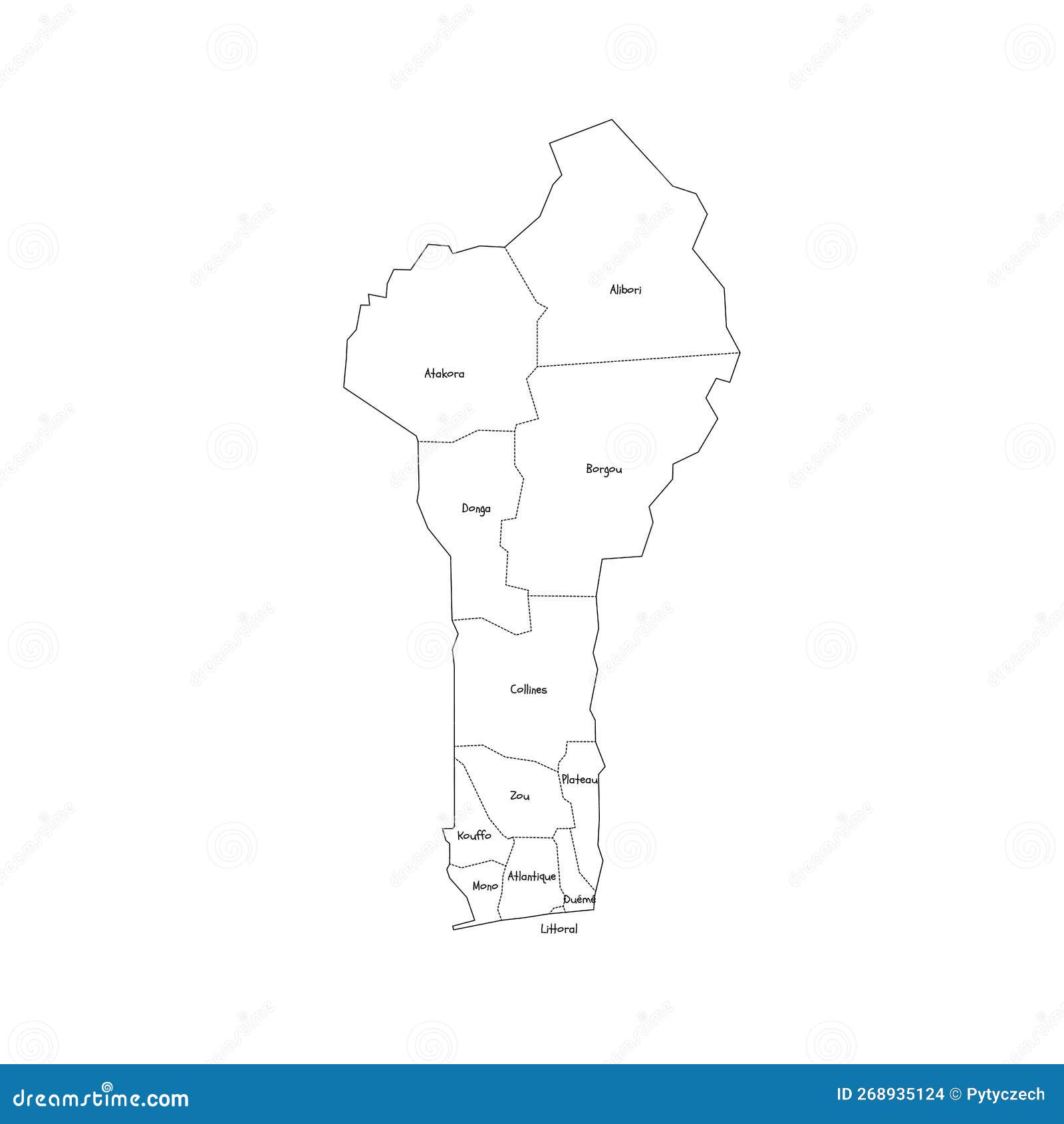 Benin Political Map of Administrative Divisions Stock Vector ... Benin Political Map of Administrative Divisions Stock Vector ...