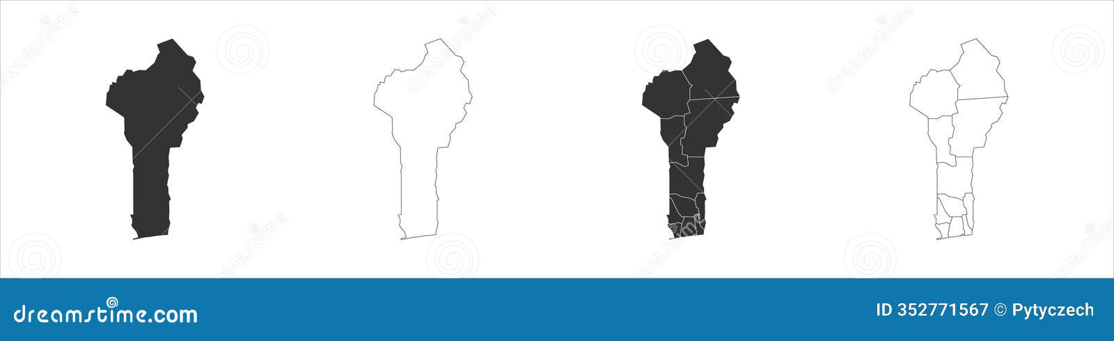 Benin Political Map of Administrative Divisions Stock Illustration ...