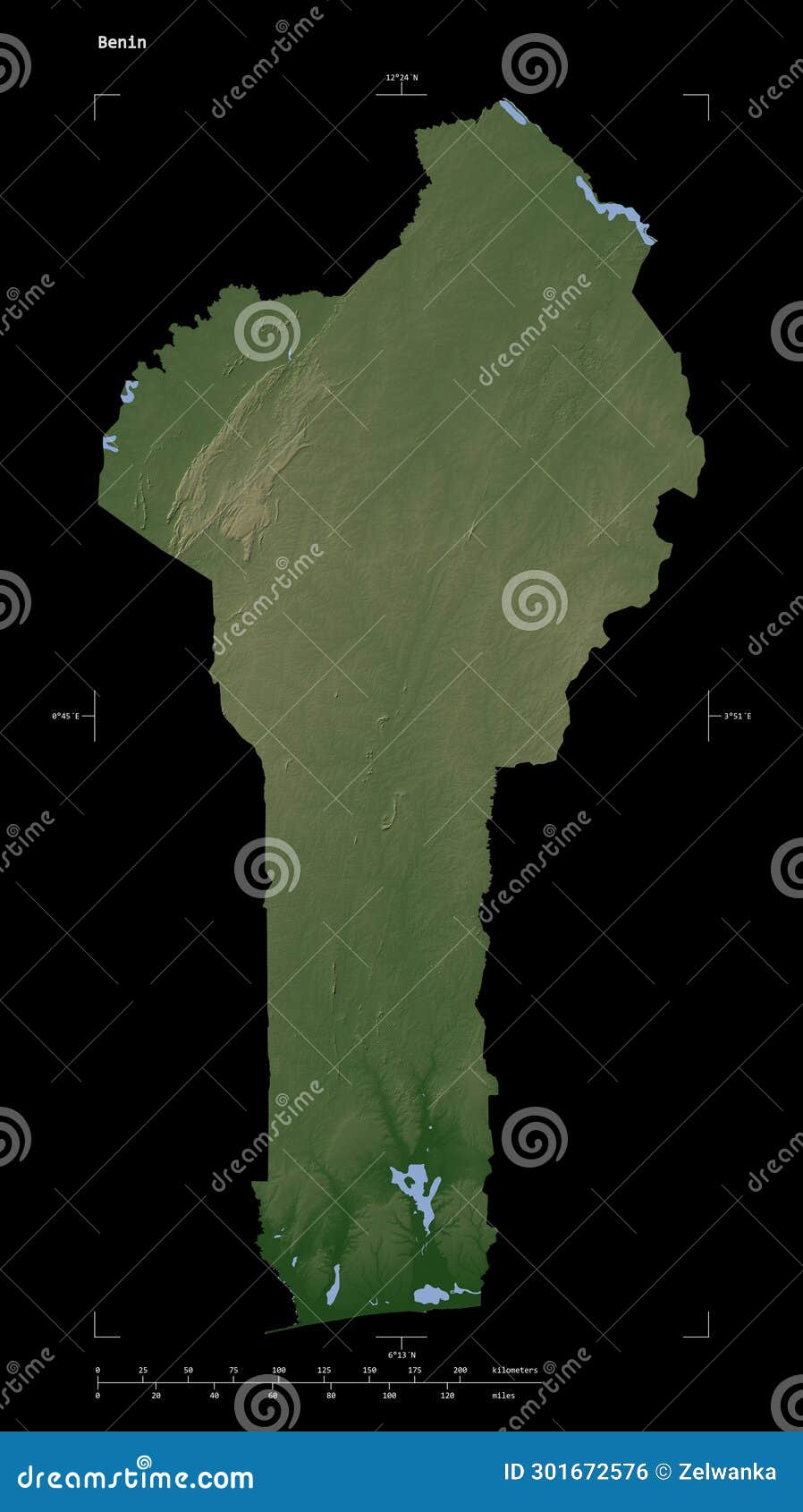 Benin shape on black. Pale stock illustration. Illustration of earth ...