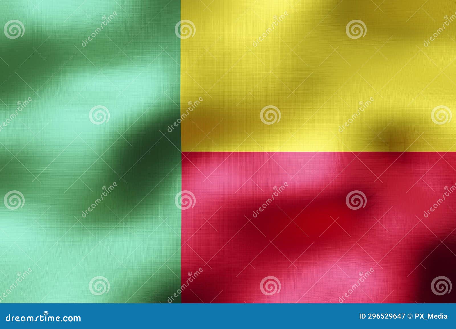 Benin - Textile Flag - 3d Illustration Stock Illustration ...