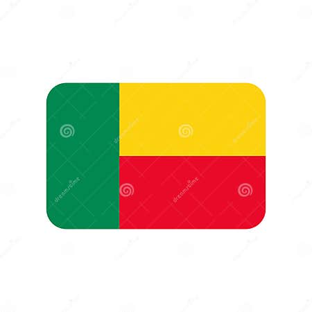 Benin Vector Flag Isolated on White Background Stock Vector - Illustration of white, round ...