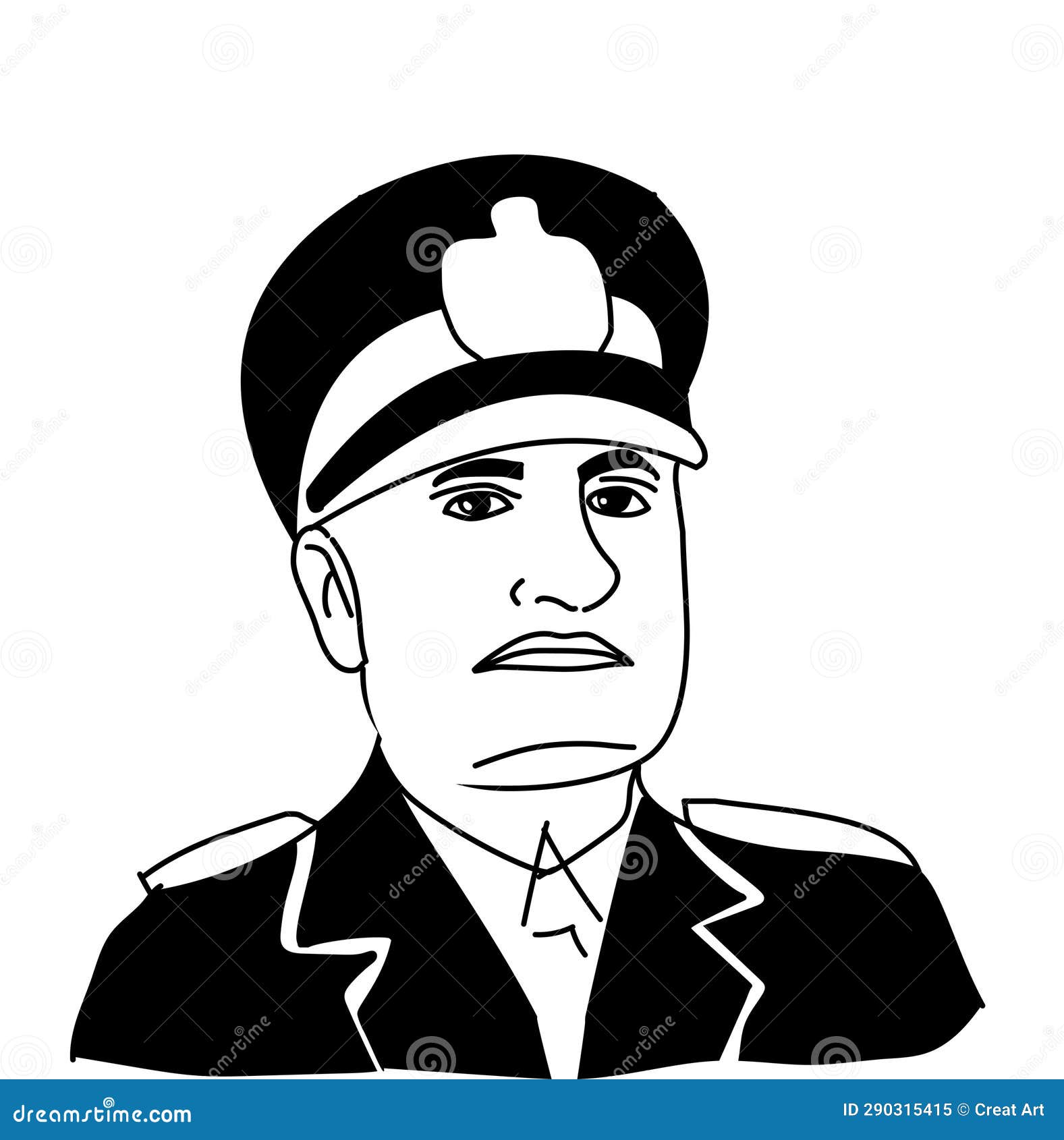 Benito Mussolini Vector Portrait Stock Illustration - Illustration of ...