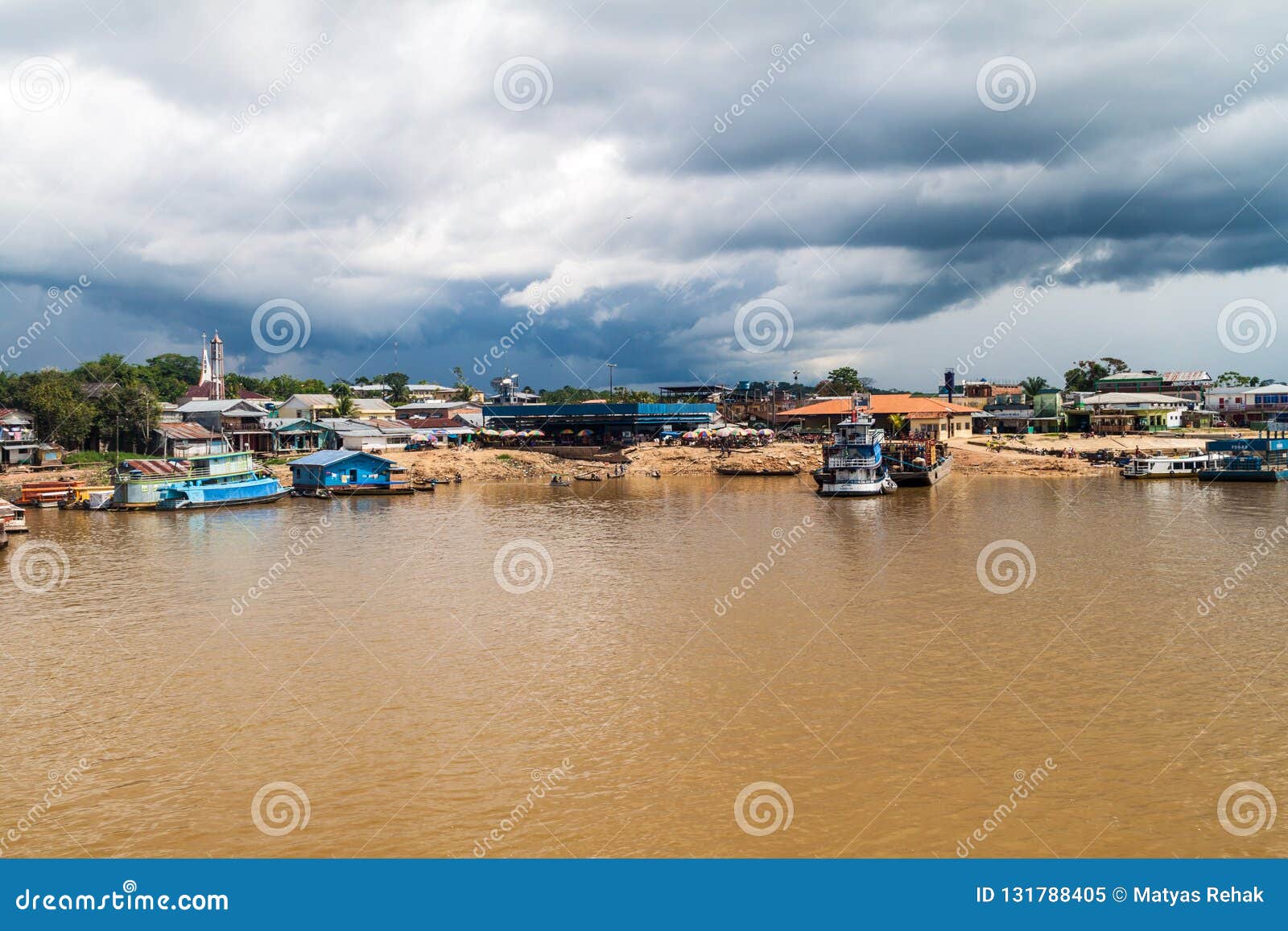 River Port of Benjamin Constant Town Editorial Image - Image of ...