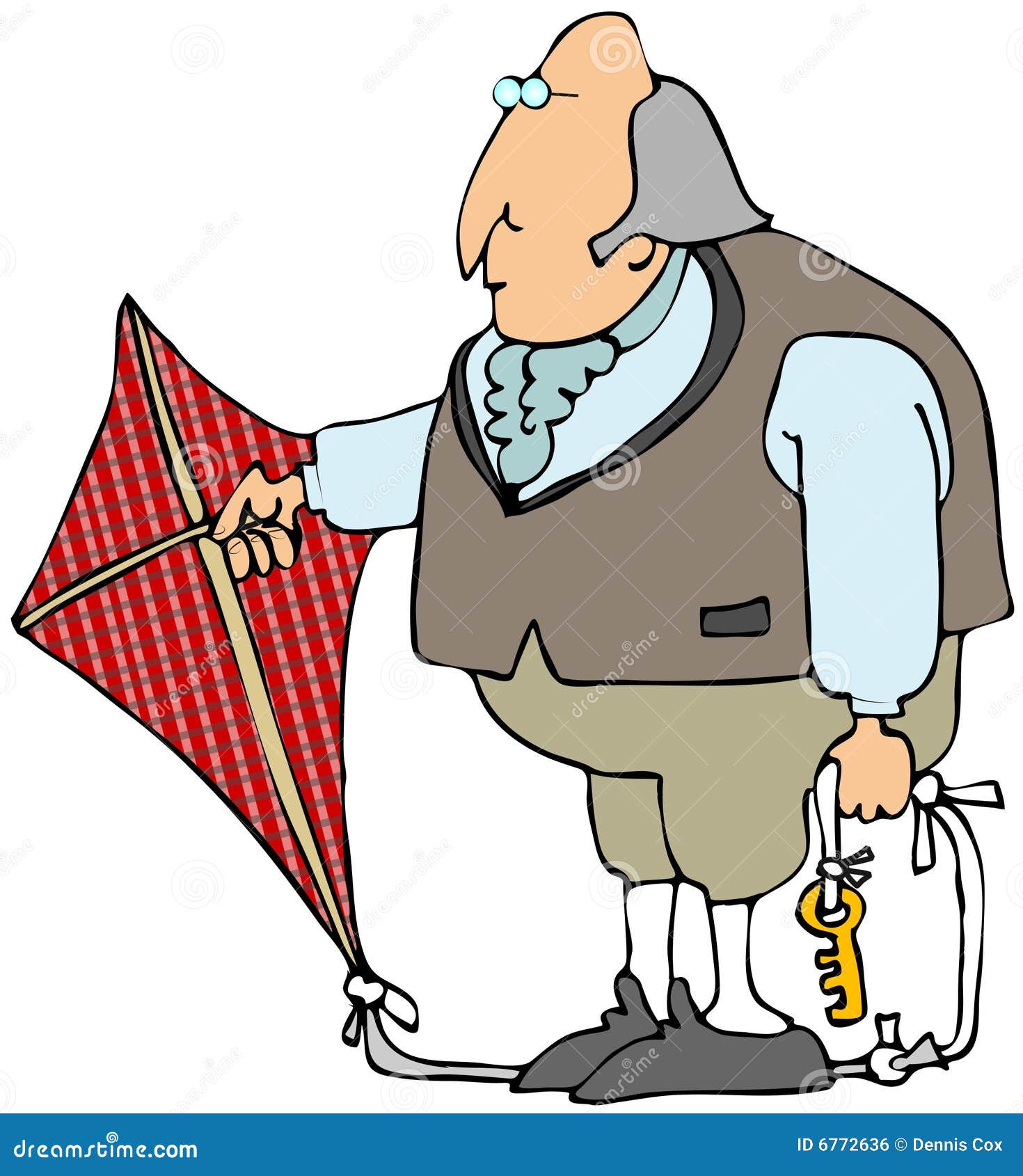 Benjamin Franklin stock illustration. Illustration of kite - 6772636