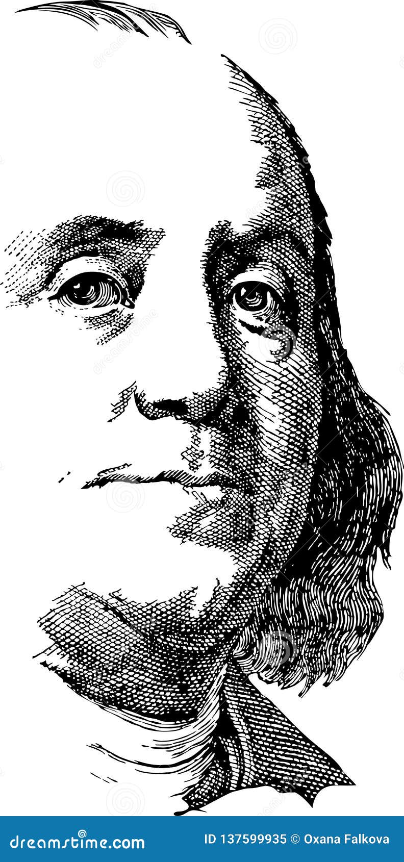 Benjamin Franklin stock vector. Illustration of great - 137599935