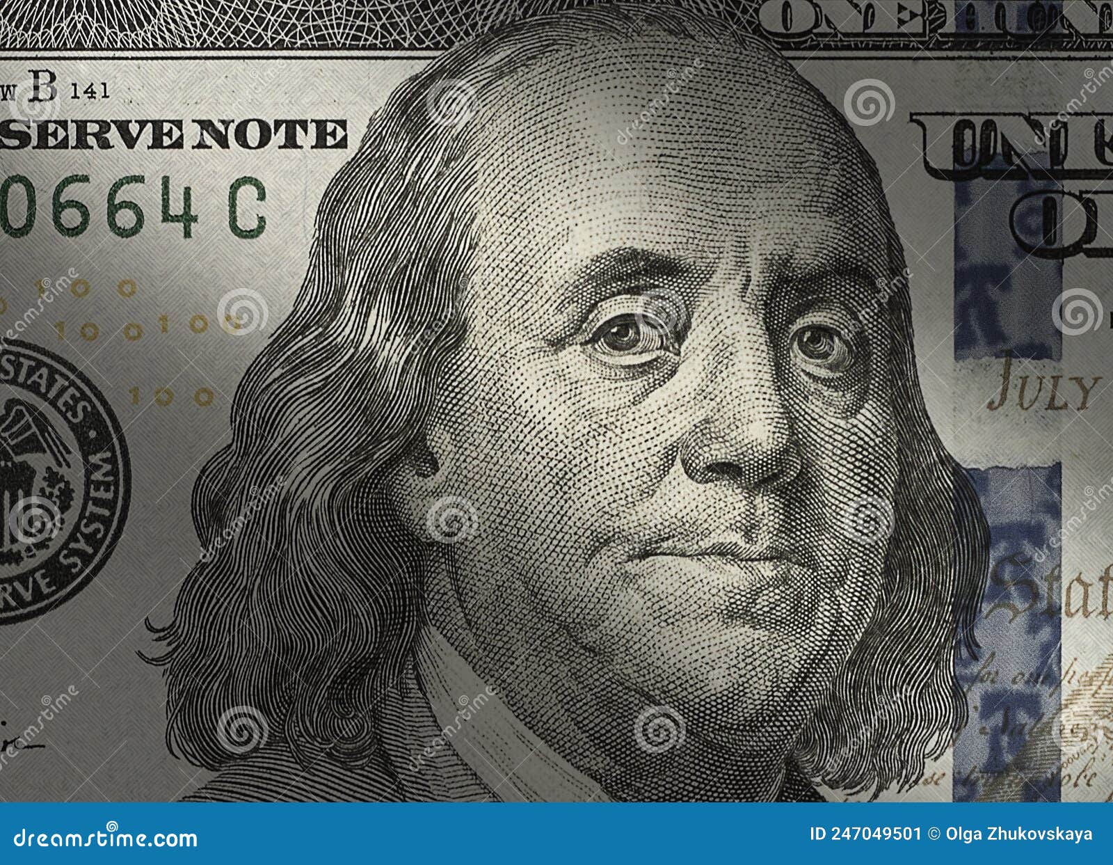 Benjamin Franklin with American Dollar Banknotes. Concept Stock Image ...