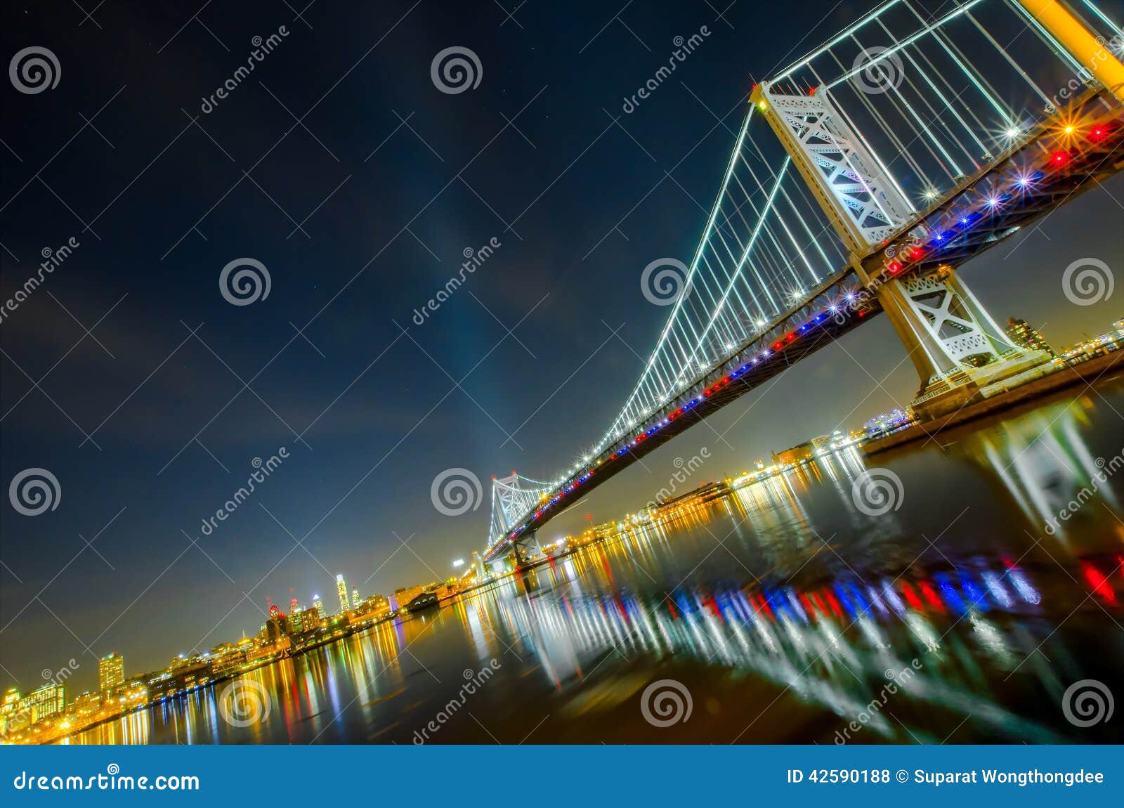 Benjamin Franklin Bridge #4 Stock Photo - Image of night, franklin ...