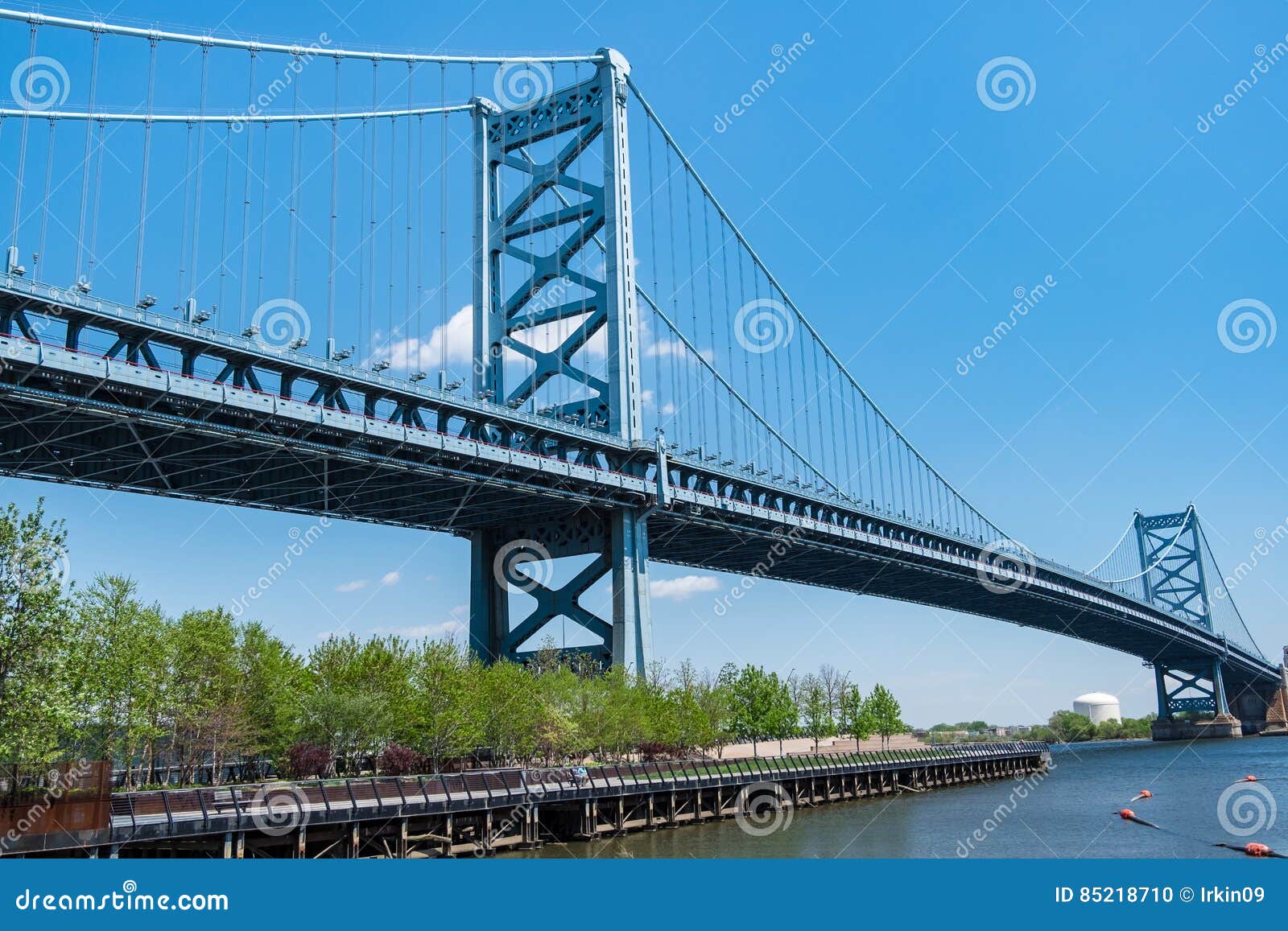 Benjamin Franklin Bridge stock photo. Image of blue, urban - 85218710