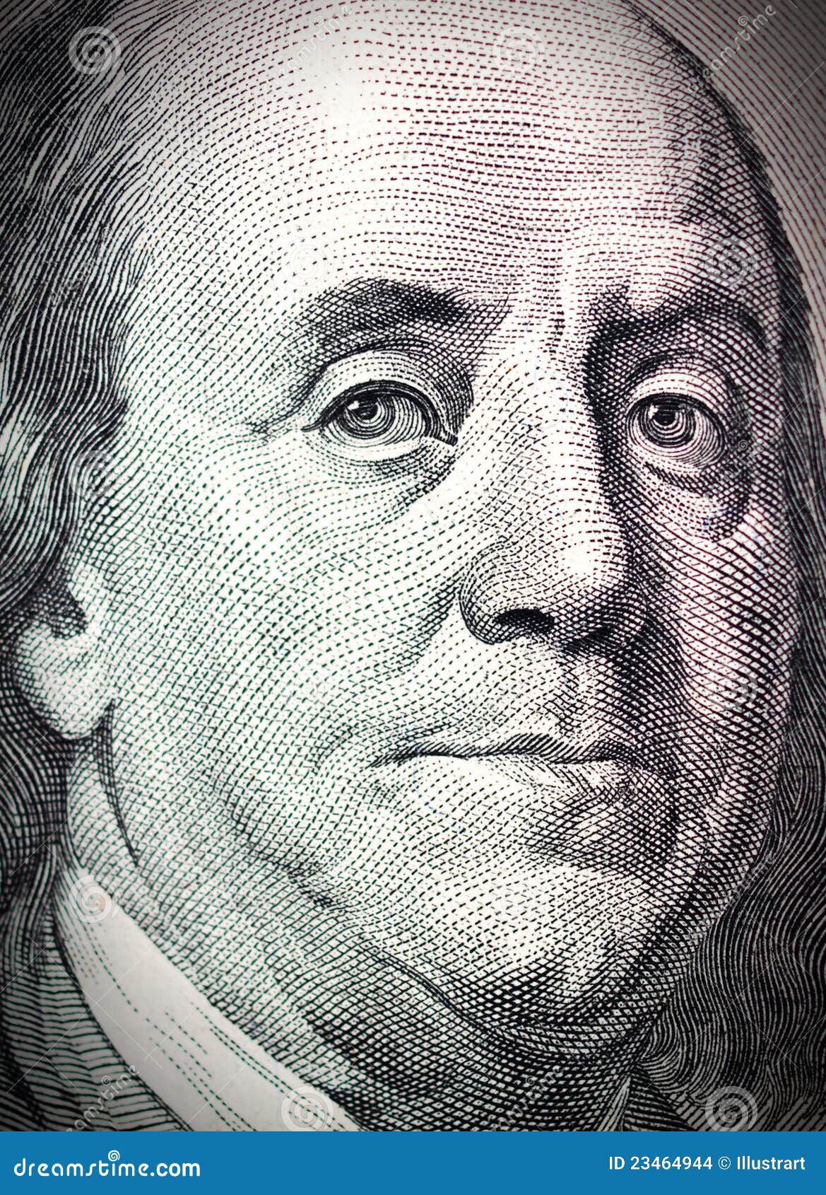 Benjamin Franklin Face on Dollar Bill Stock Illustration - Illustration ...