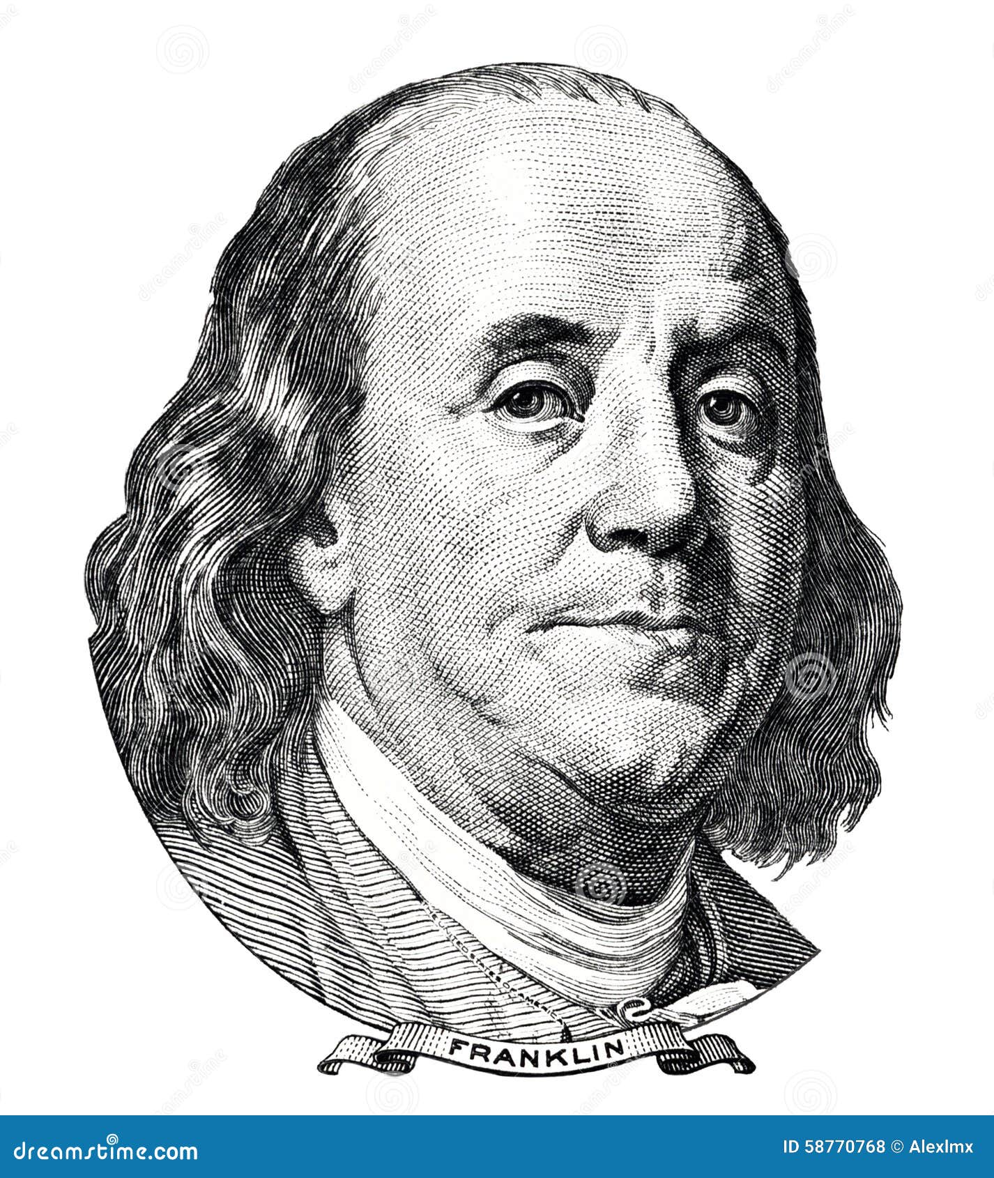 Benjamin Franklin portrait stock illustration. Illustration of ...