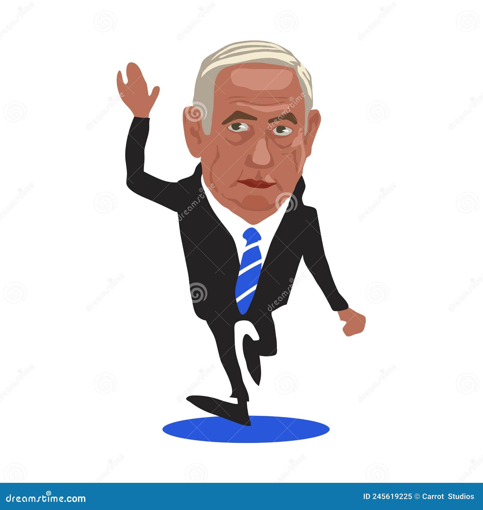 Benjamin Netanyahu, Prime Minister Of Israel Illustration Vector Design ...