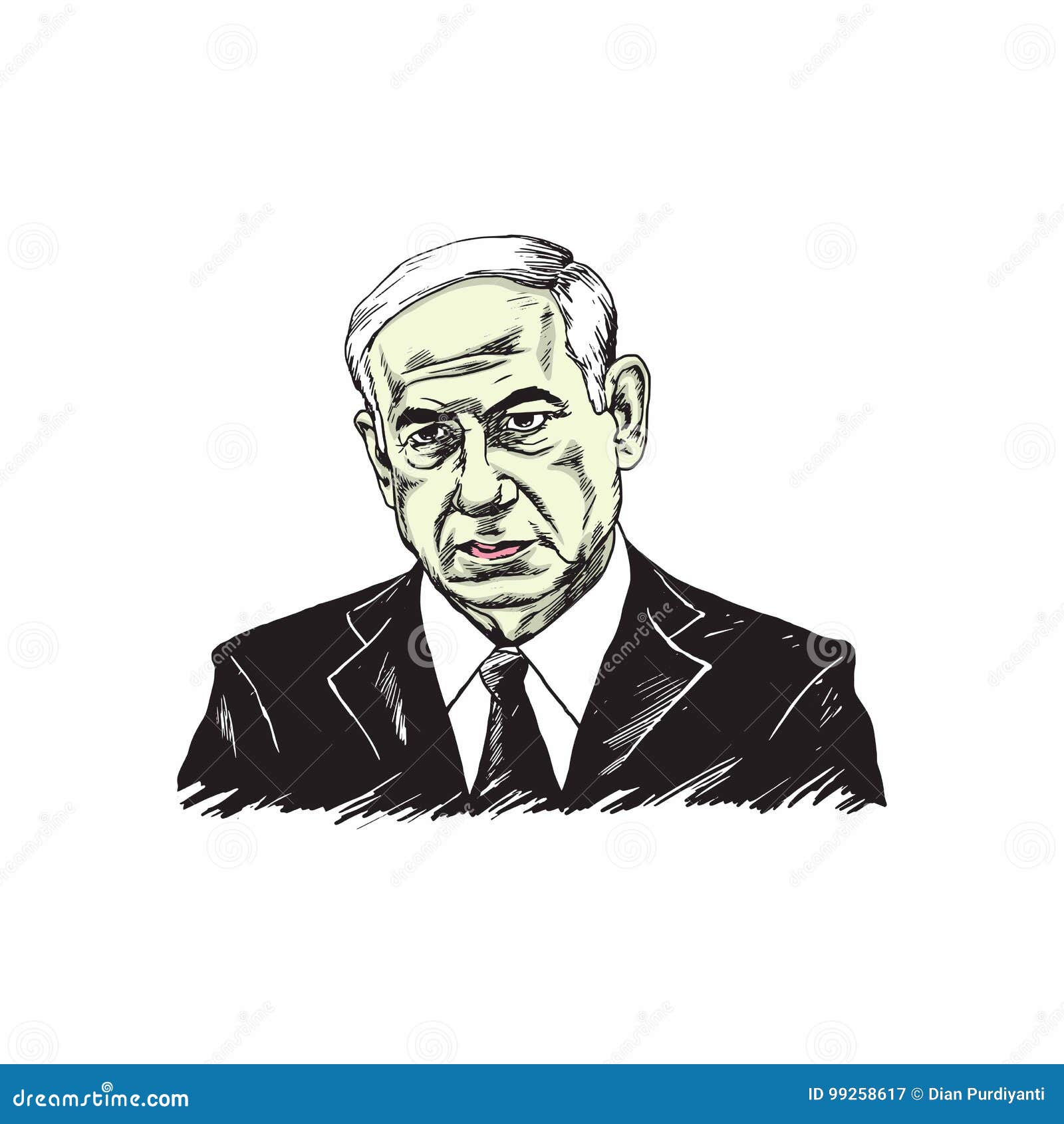 Benjamin Netanyahu, Premier Ministre D'Israel Illustration Vector ...
