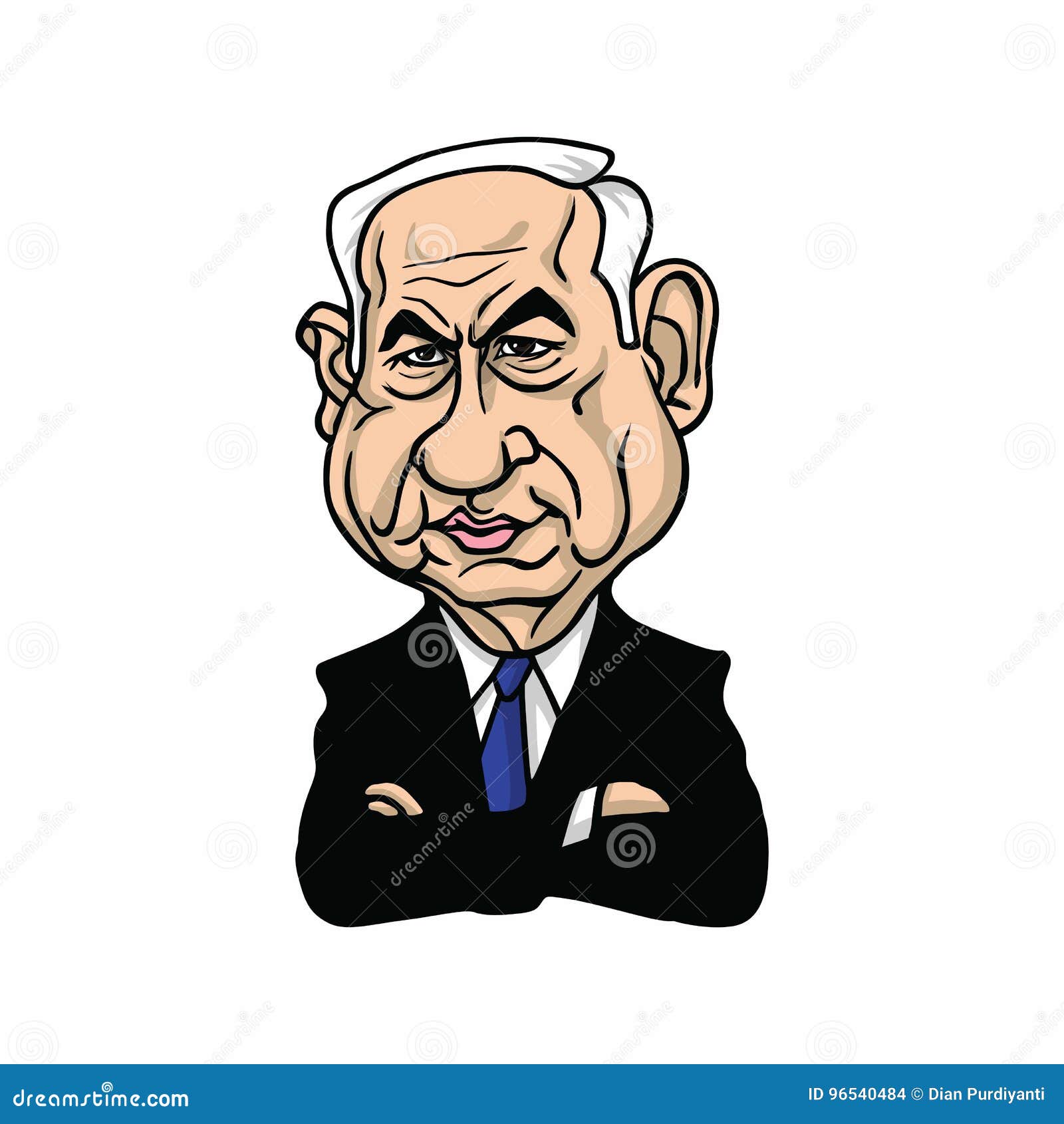 Benjamin Netanyahu, Prime Minister of Israel Illustration Vector Design ...