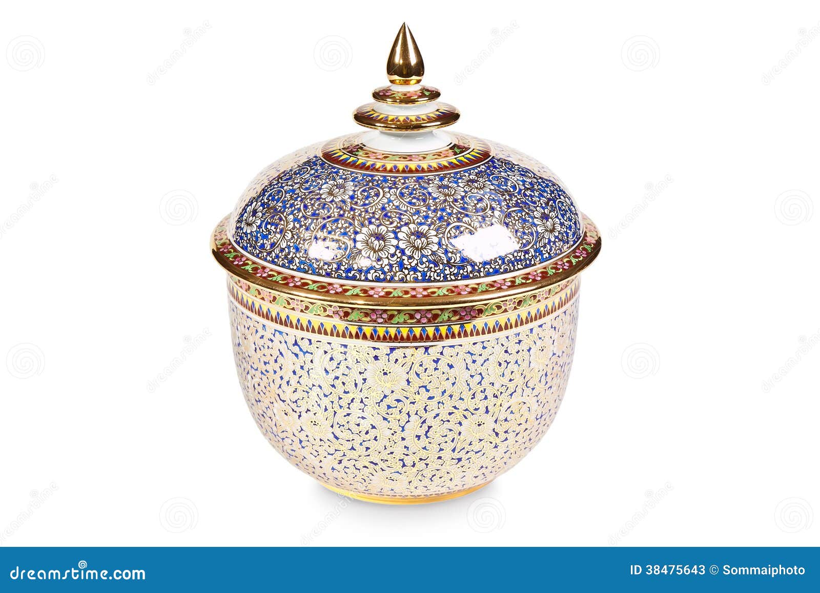 Ancient Benjarong Ceramic Texture Paint Tiles Patterns Thai Style On ...