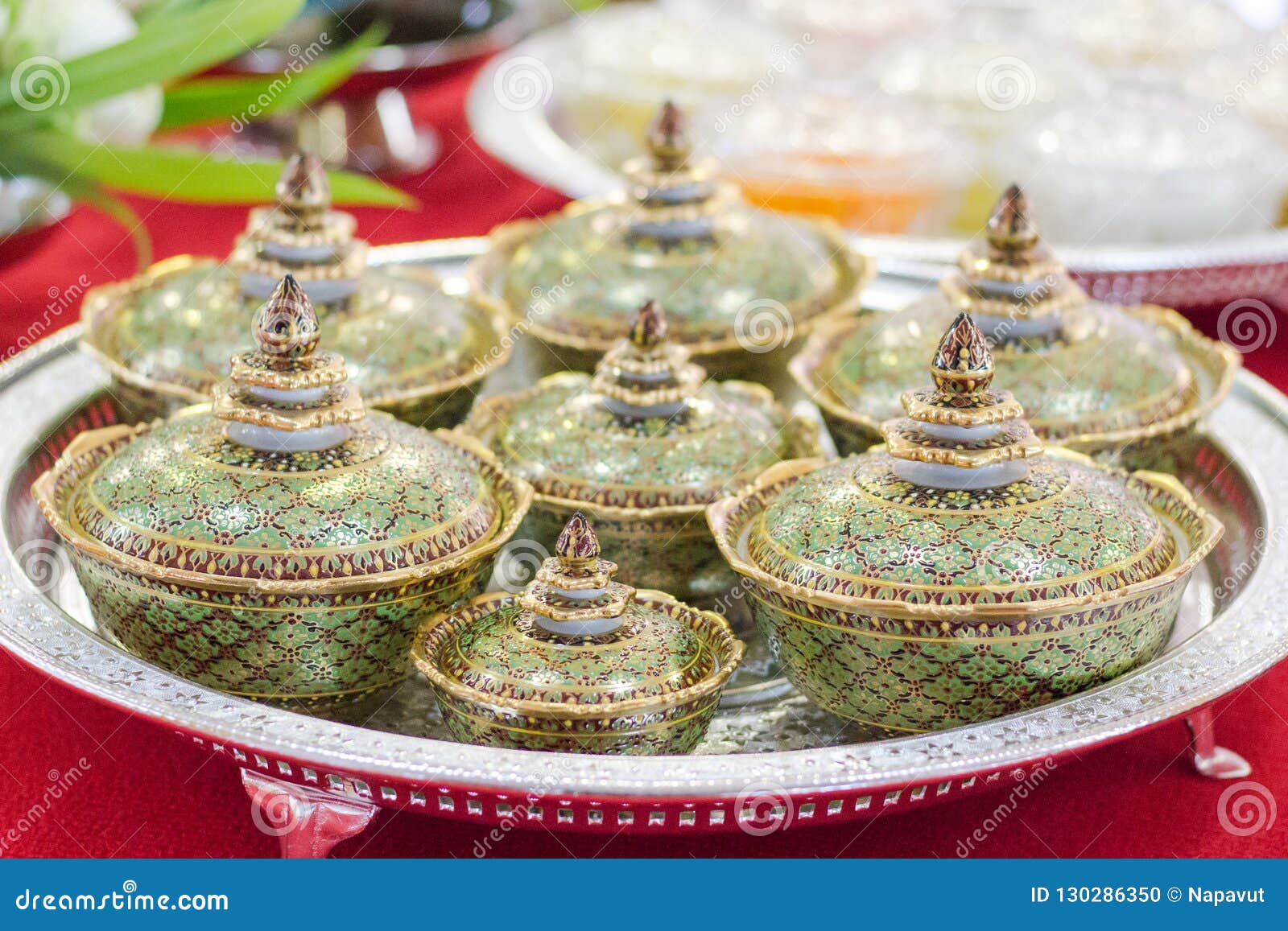 Ancient Benjarong Ceramic Texture Paint Tiles Patterns Thai Style On ...