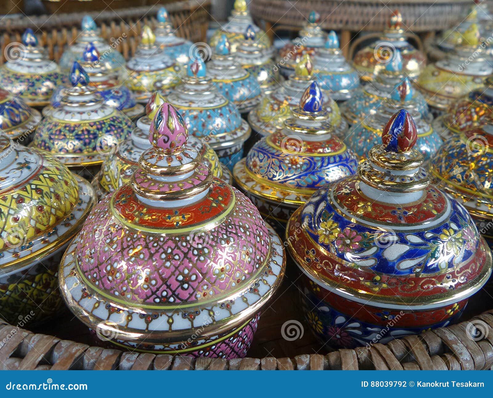 Benjarong , Thai Classical Design Stock Photo - Image of design ...